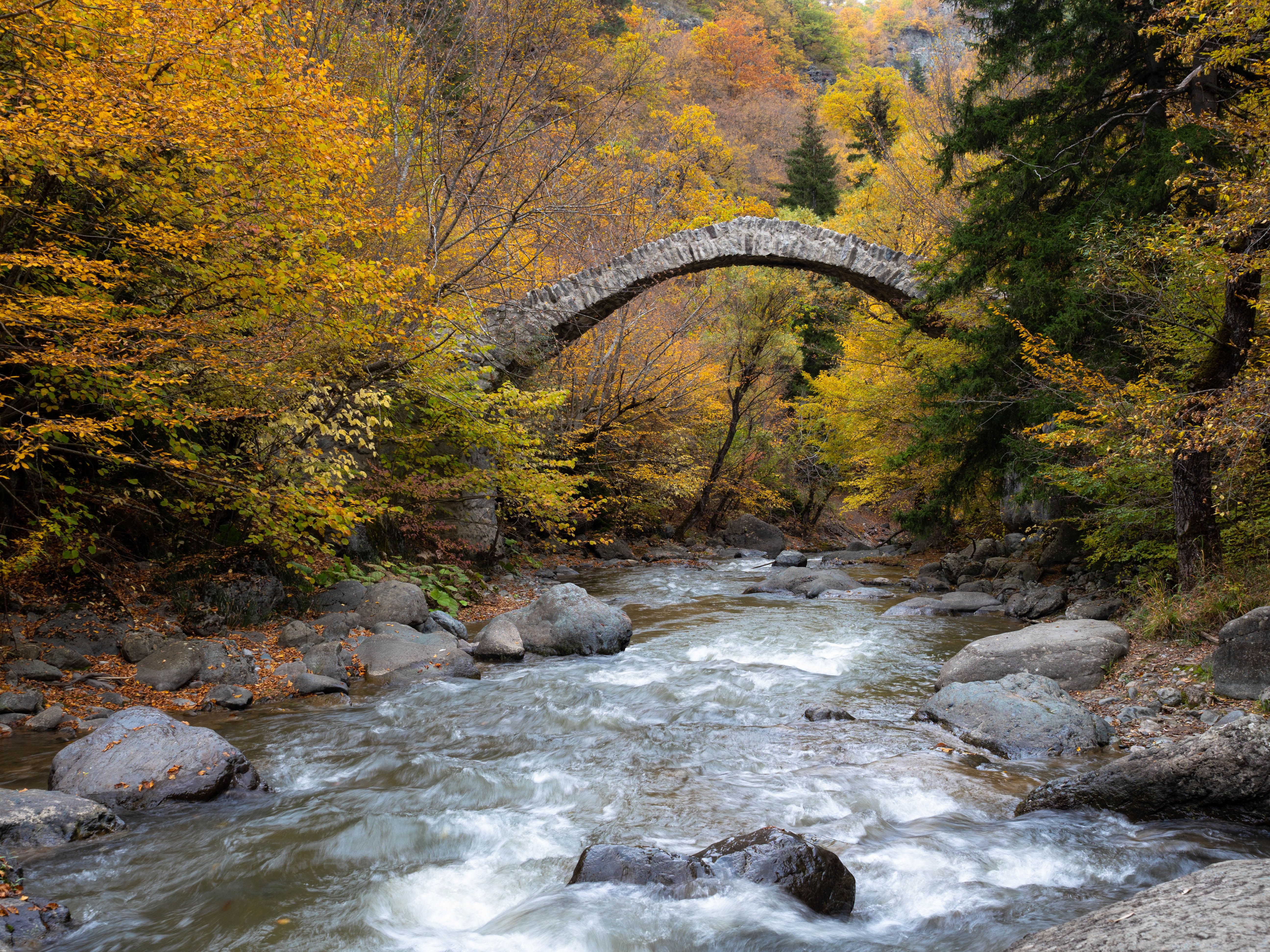 Medieval Stone Bridge Over Autumn River · Free Stock Photo