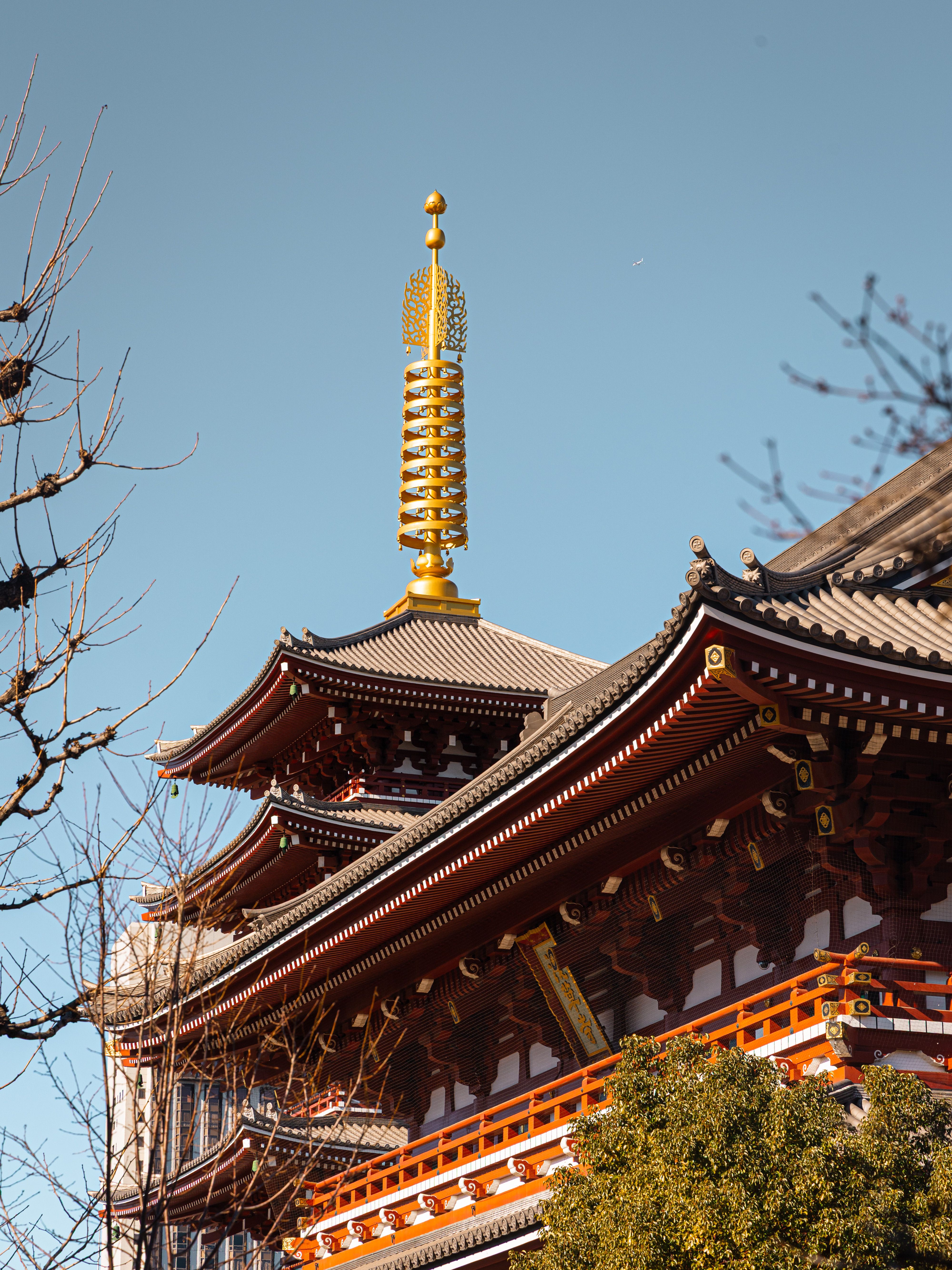 Traditional Japanese Temple Rooftop in Sunlight · Free Stock Photo