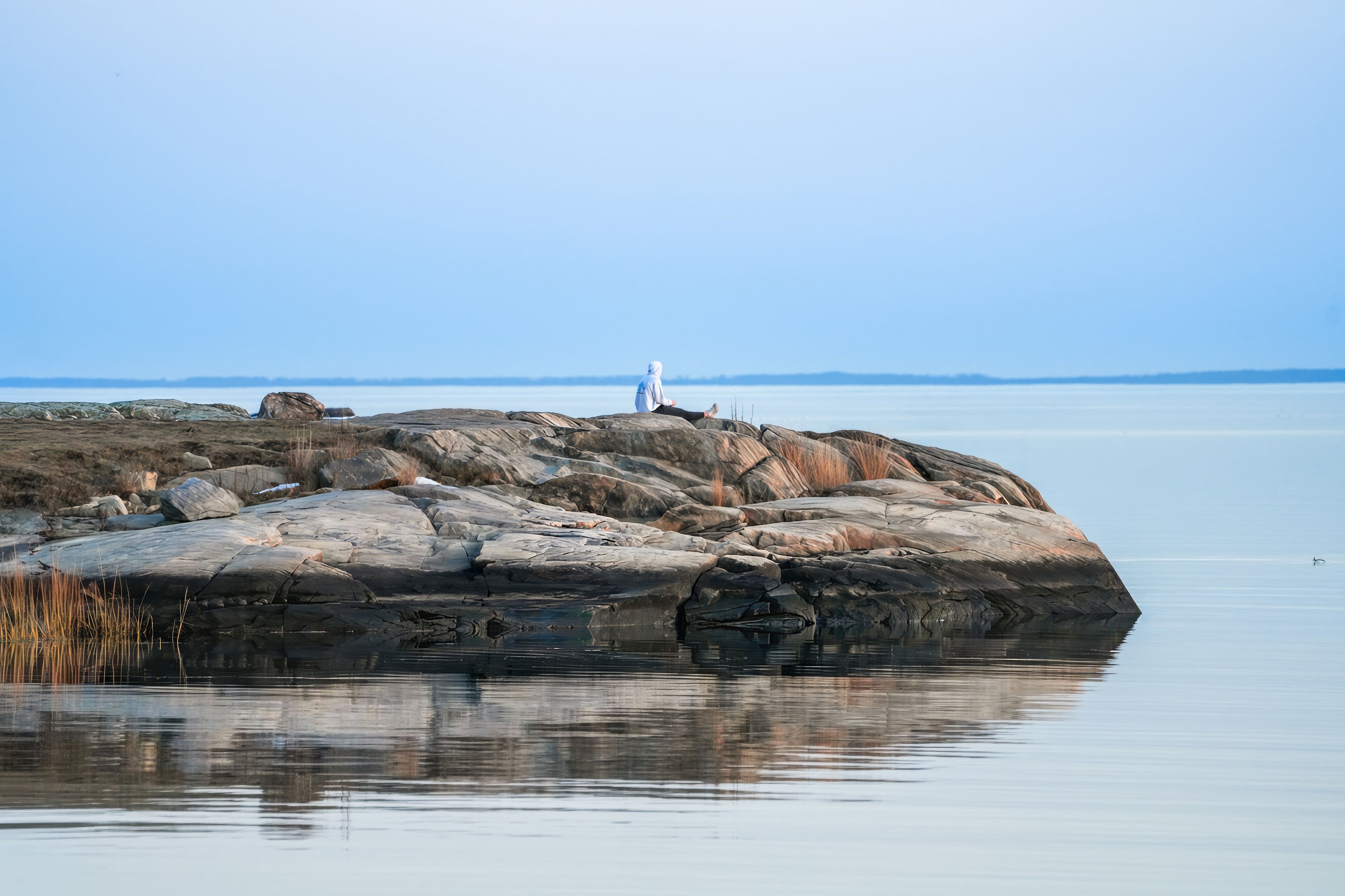 Tranquil Coastal Scene with Calm Waters · Free Stock Photo