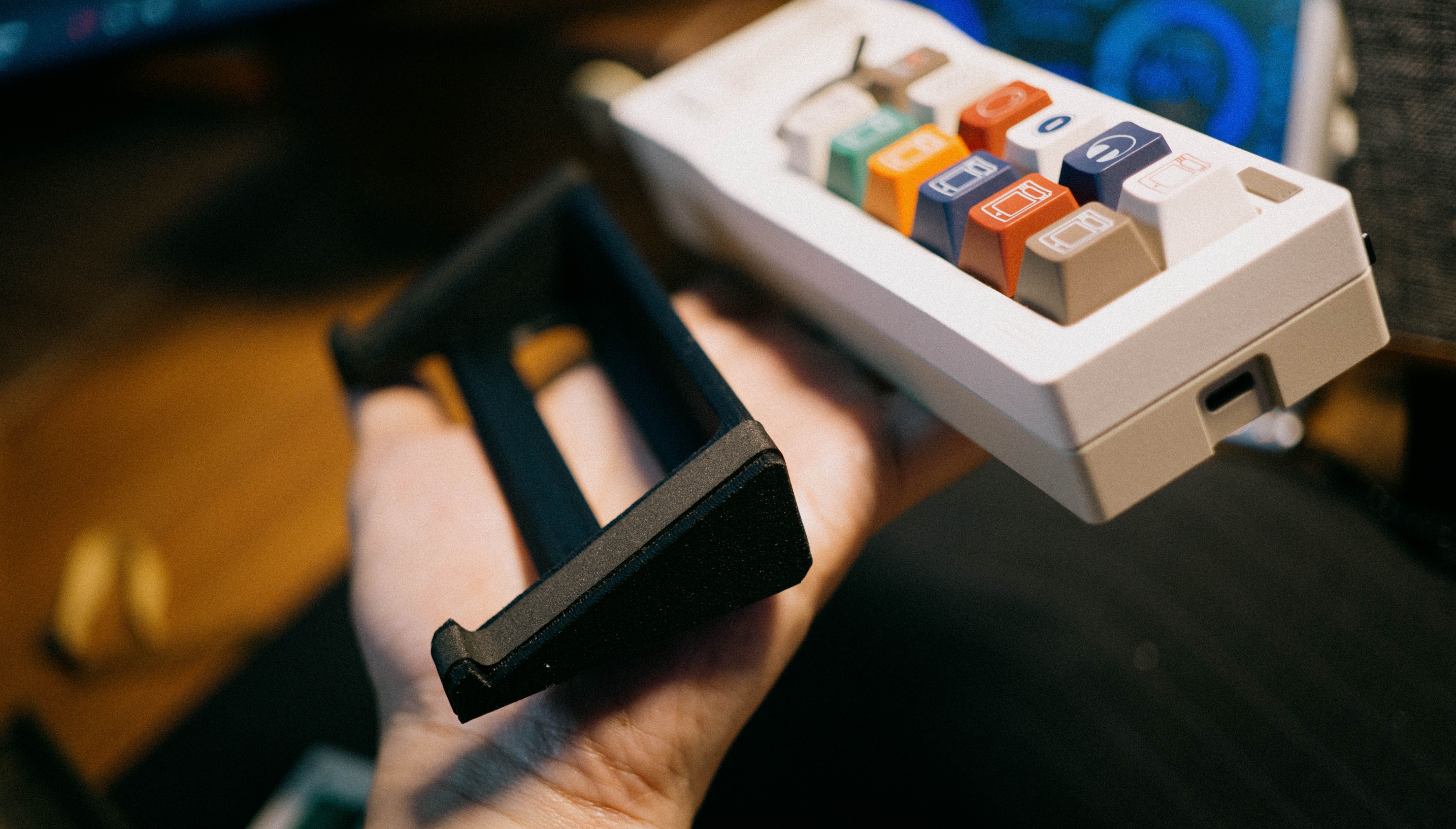 Close-up of Mechanical Keypad in Hand · Free Stock Photo