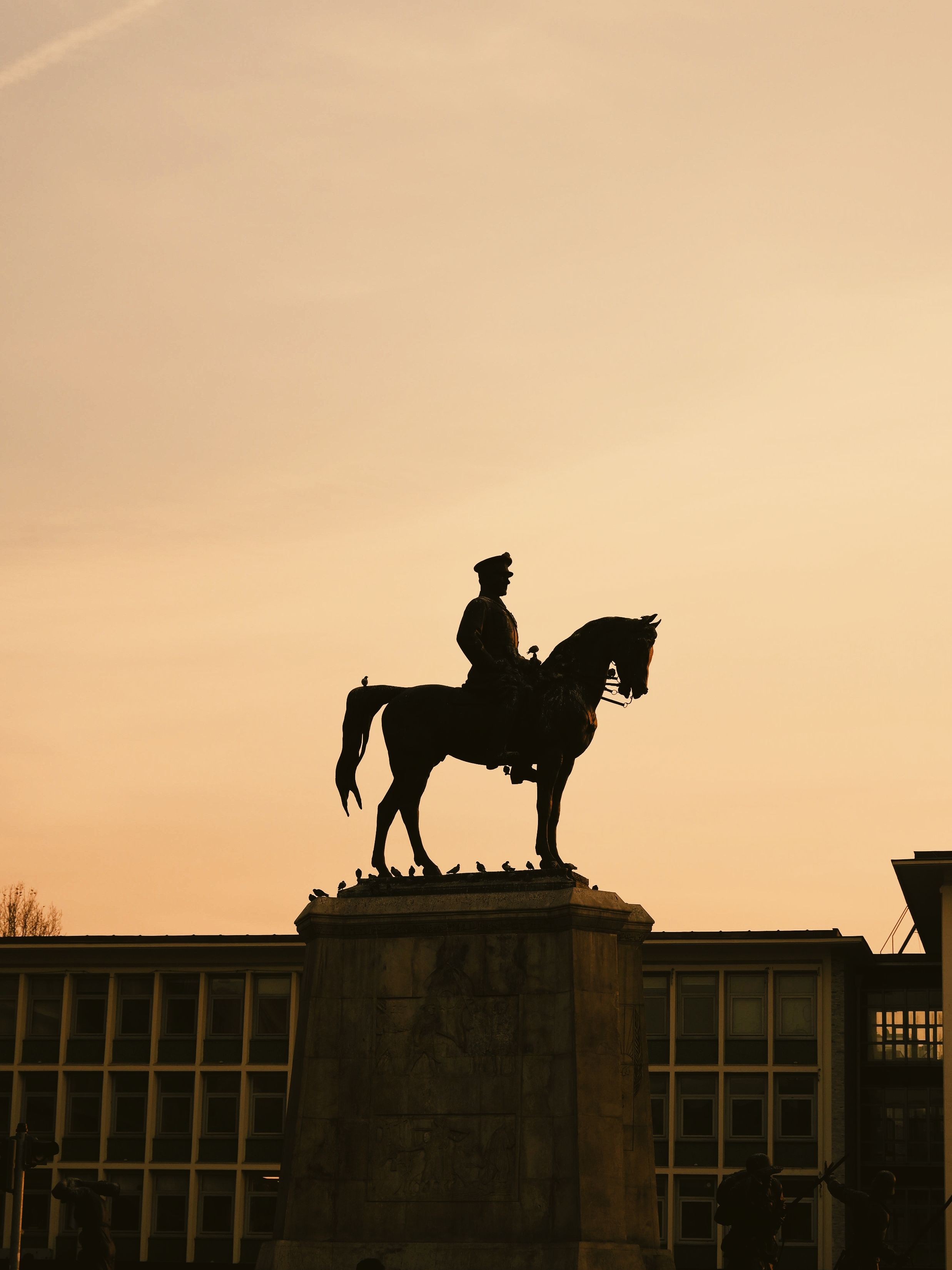 Silhouette of Equestrian Statue at Sunset · Free Stock Photo