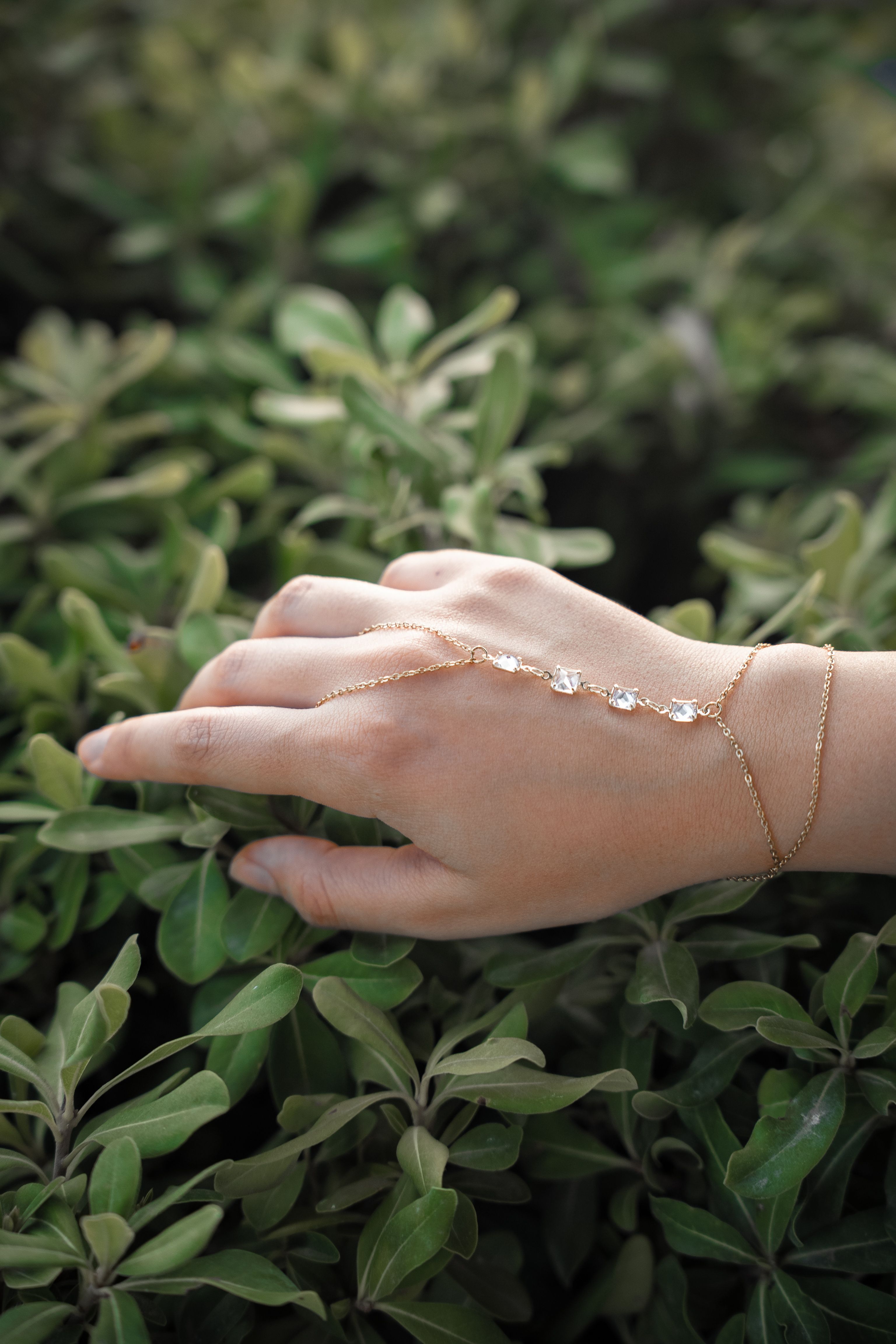 Elegant Hand with Gold Bracelet in Nature · Free Stock Photo
