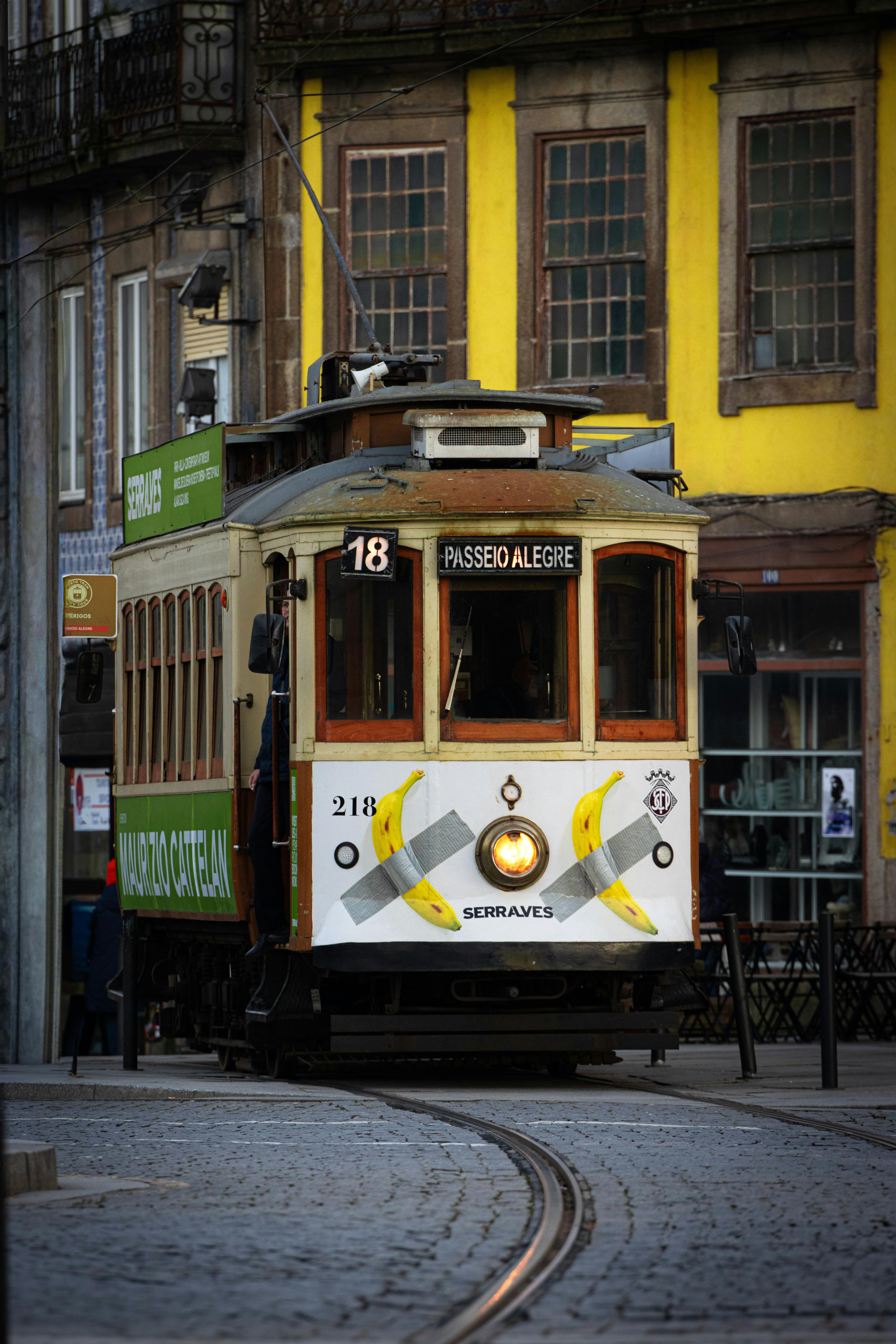 Historic Tram in Porto's Old Town · Free Stock Photo