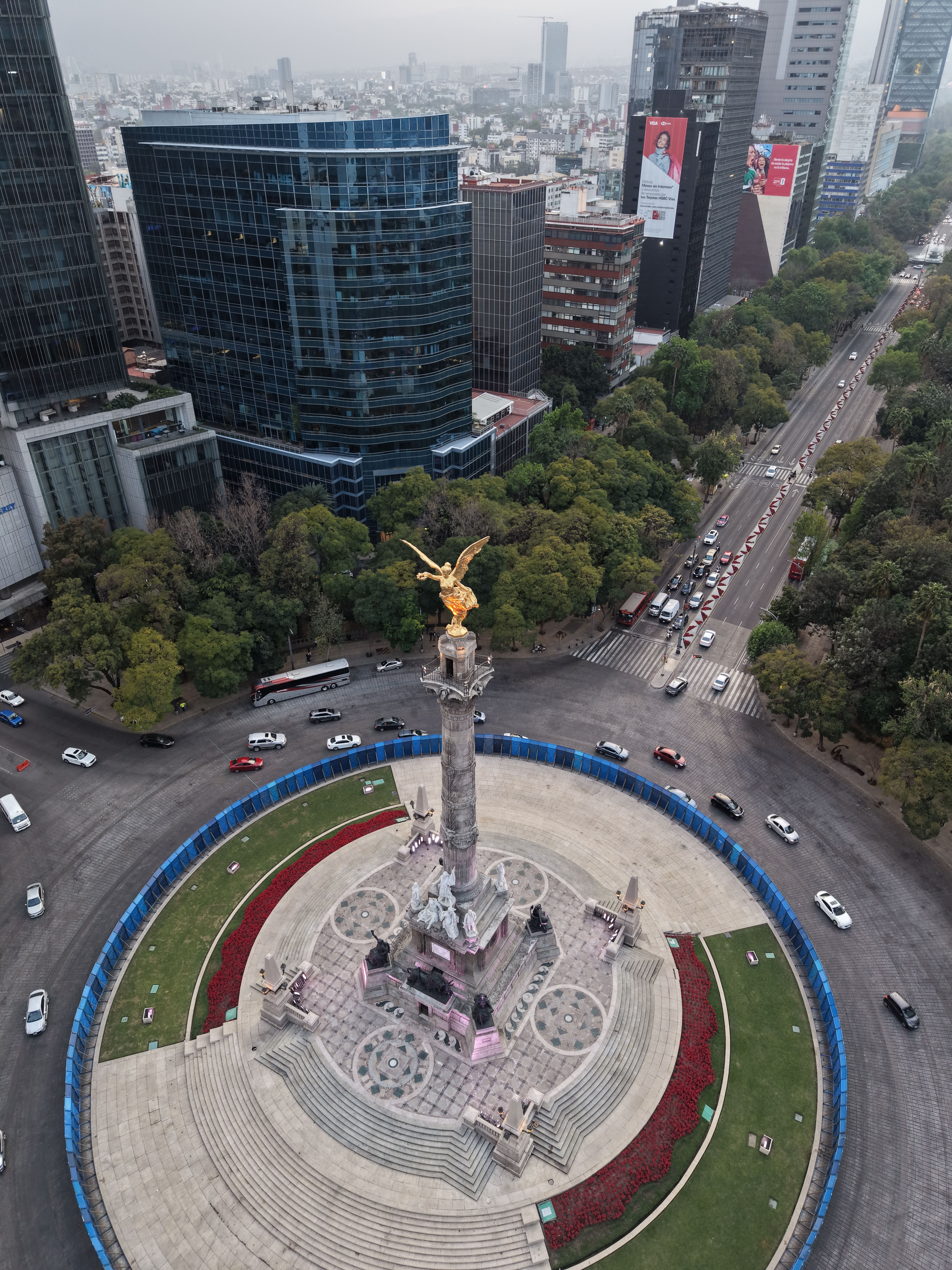 Aerial View of Mexico City's Angel of Independence · Free Stock Photo