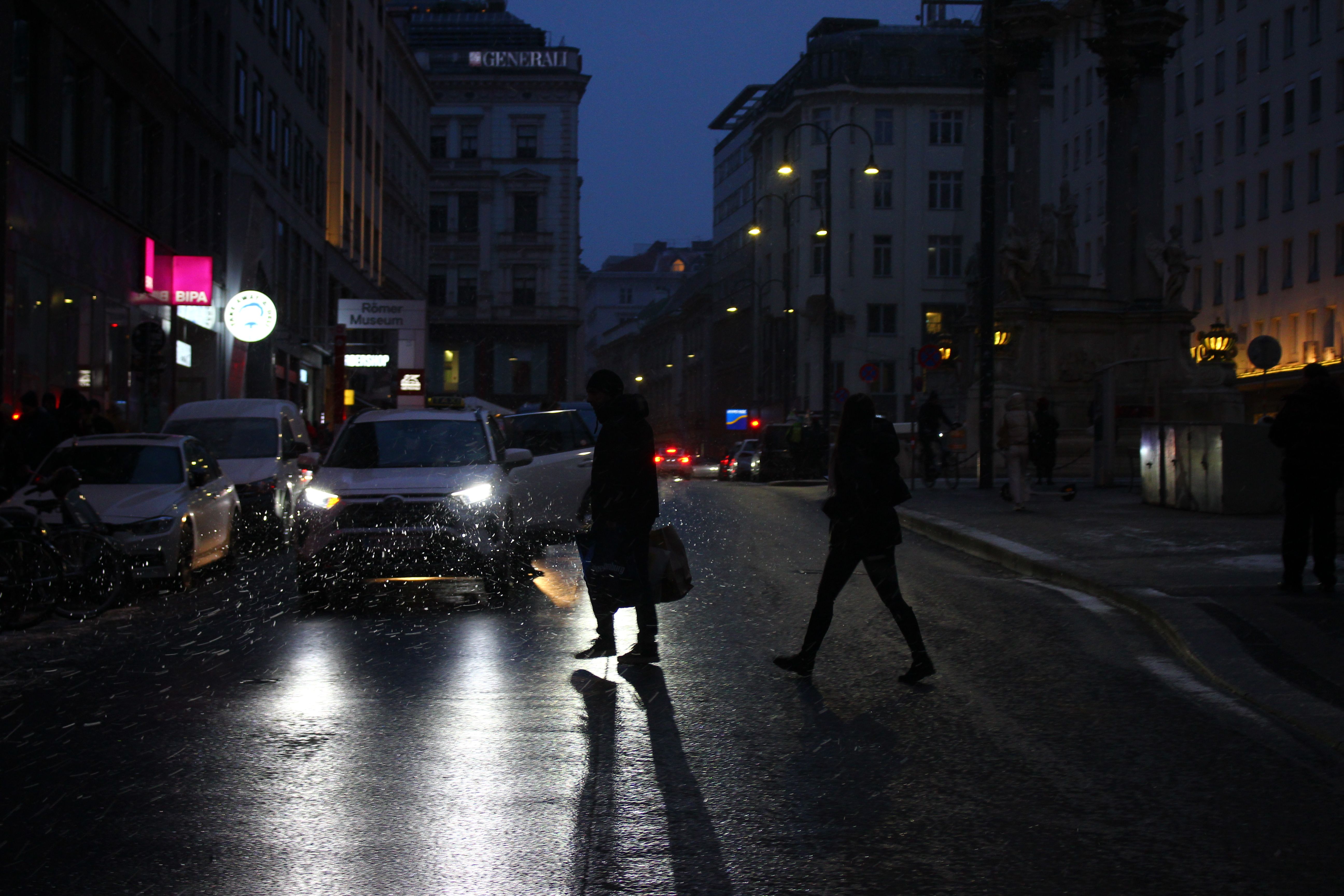 Nighttime Street Scene in Vienna, Austria · Free Stock Photo