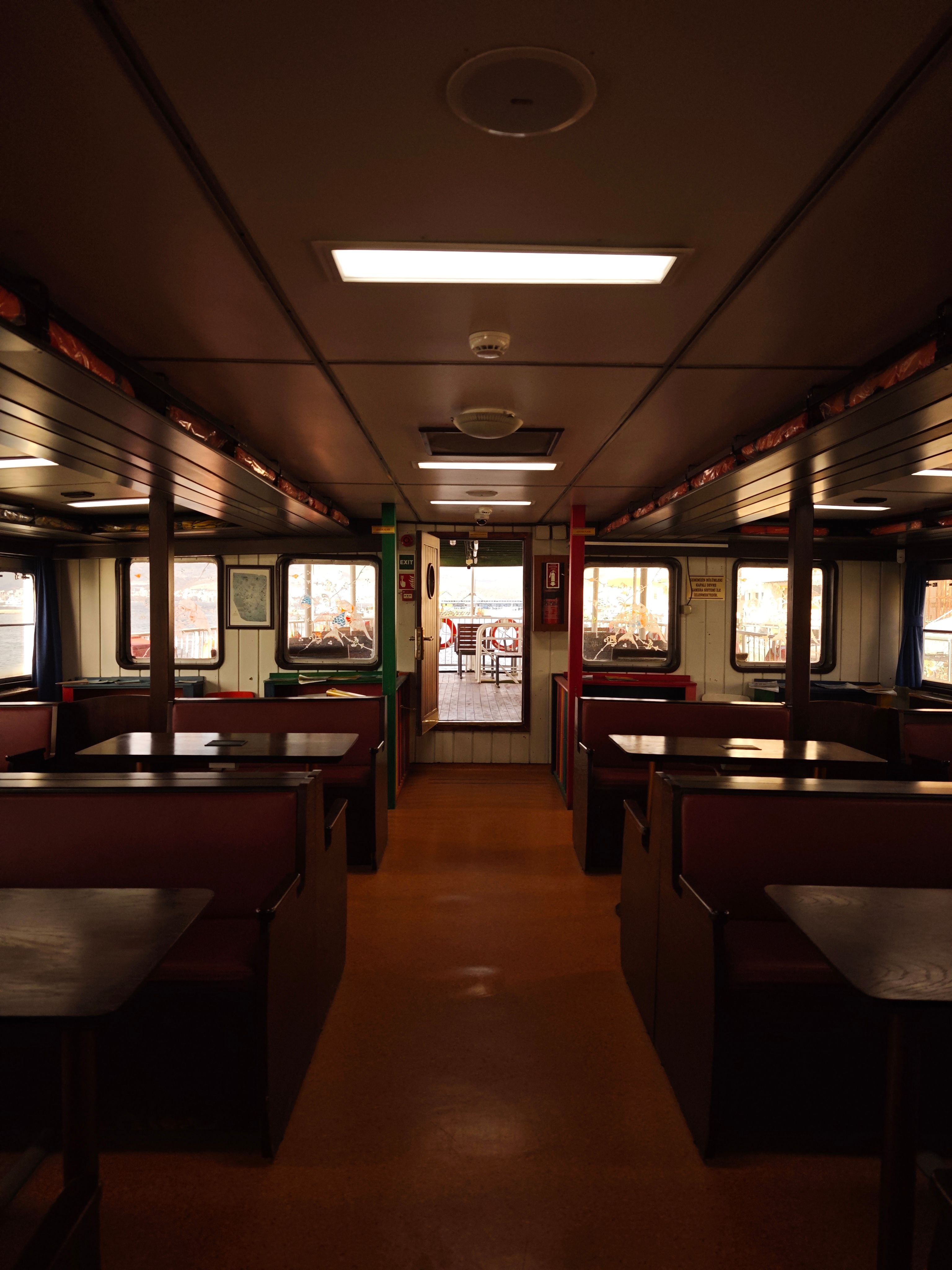 Interior of an Empty Ferry with Booth Seating · Free Stock Photo