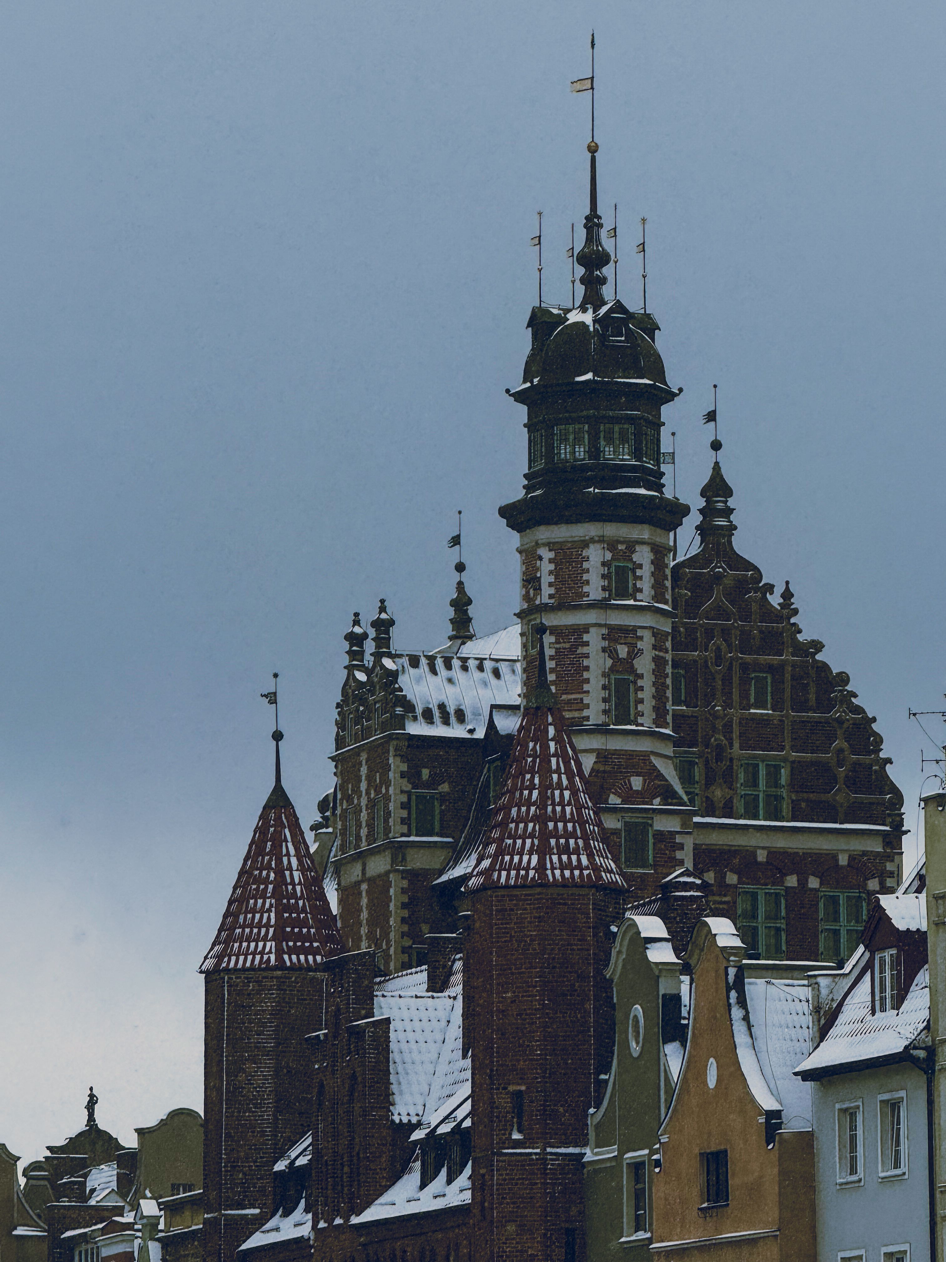 Historic European Architecture in Winter Snow · Free Stock Photo