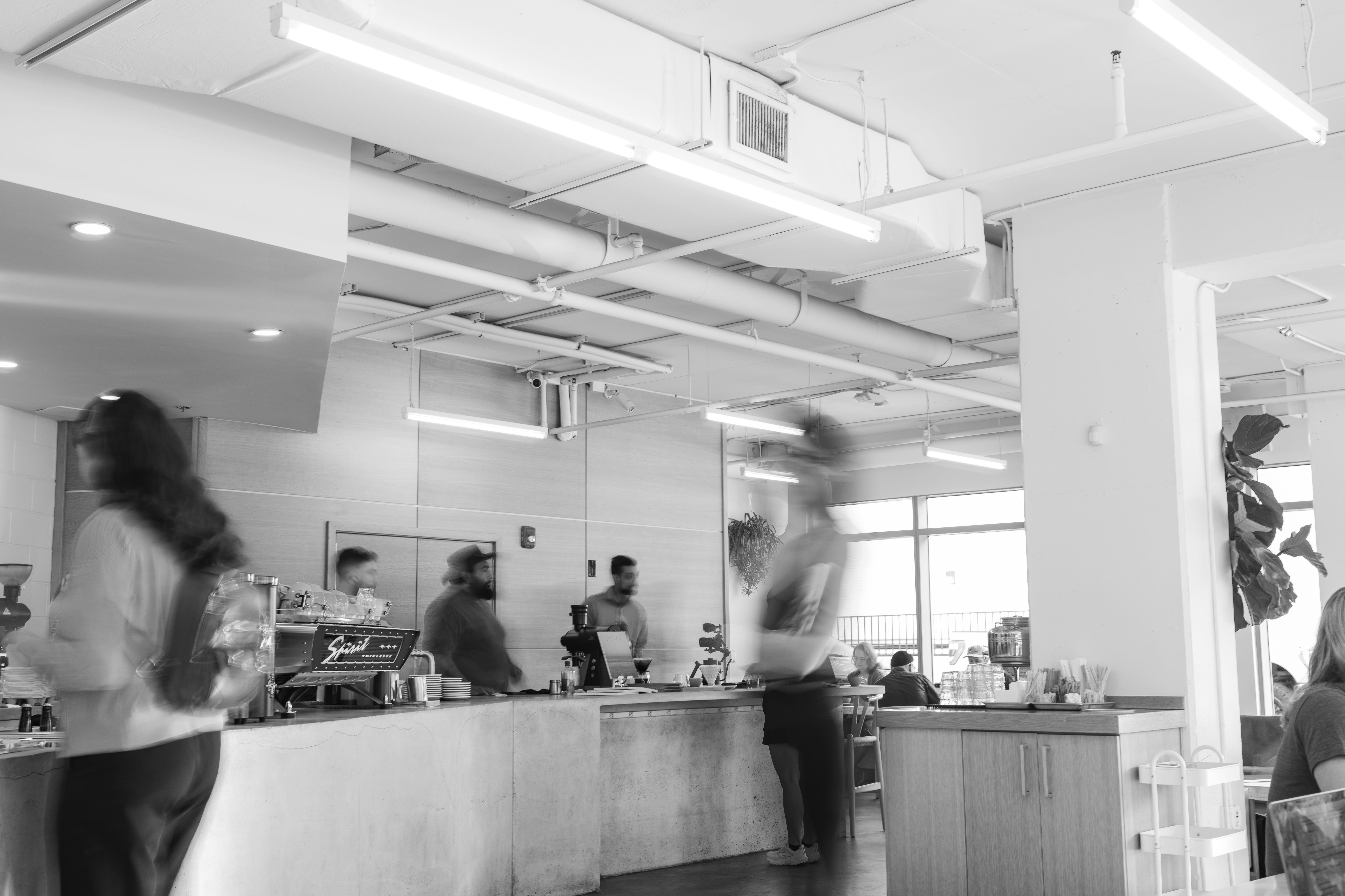 Modern Cafe Interior with Motion Blur · Free Stock Photo
