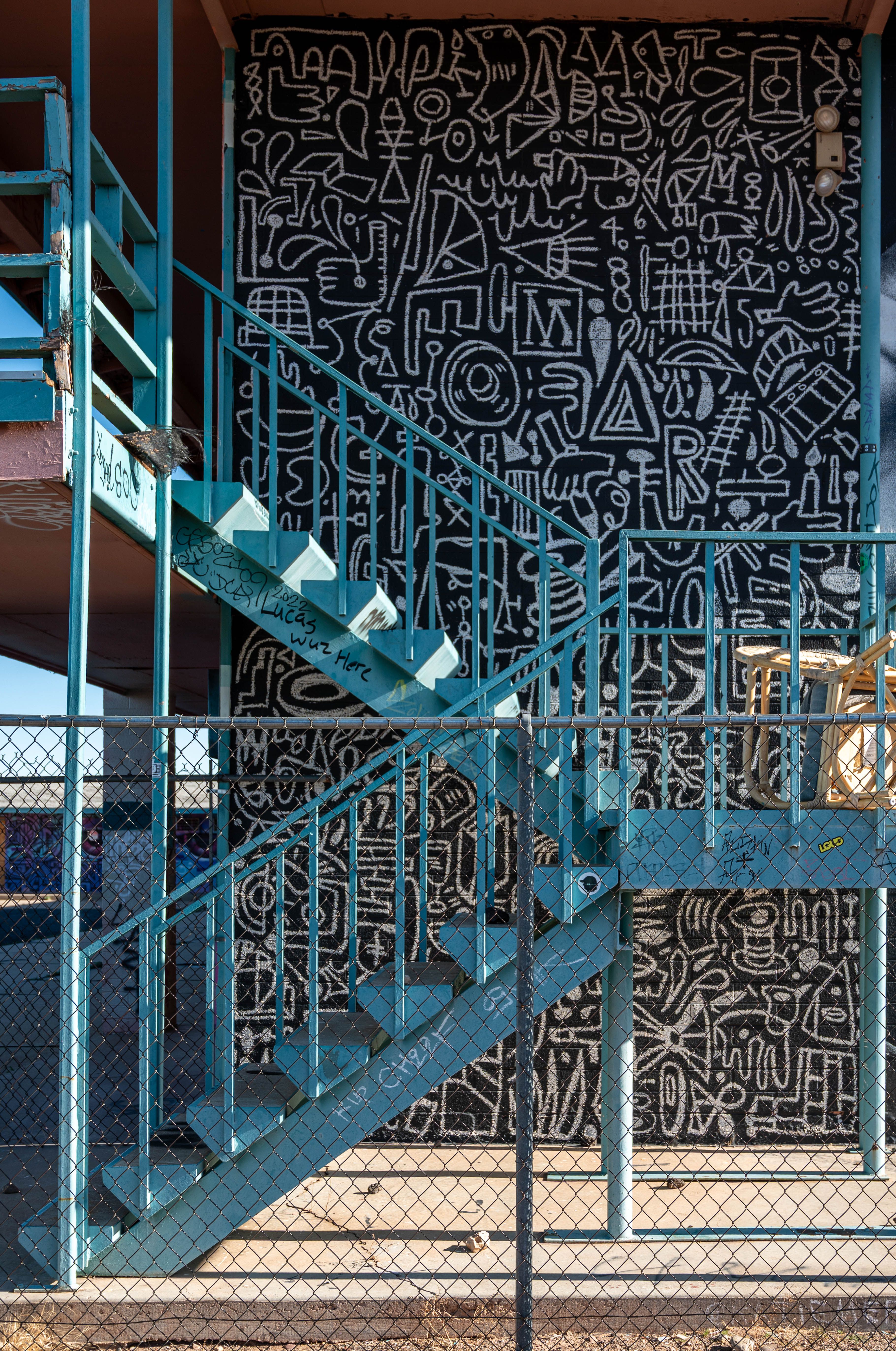 Vibrant Urban Staircase with Artistic Graffiti · Free Stock Photo