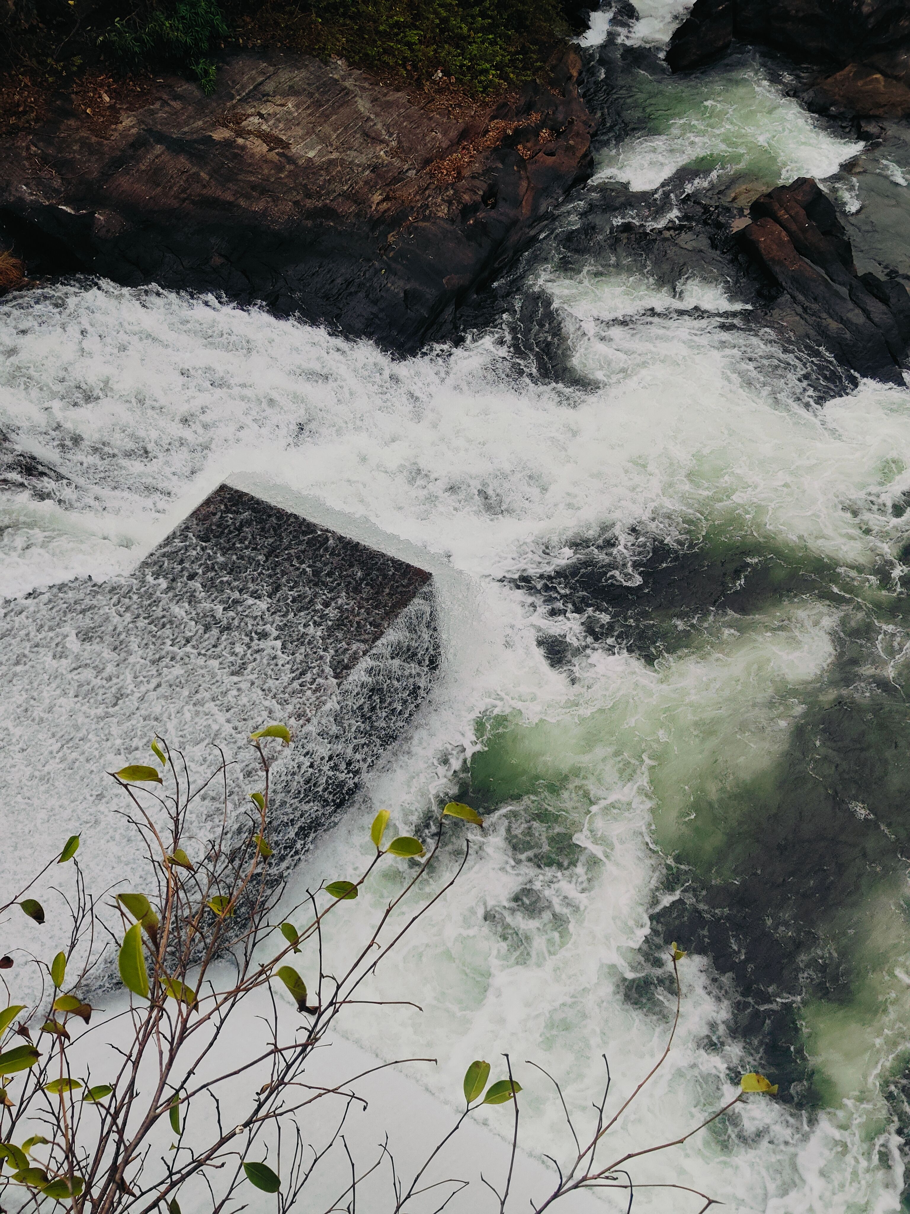 Dramatic Aerial View of Rushing River Waters · Free Stock Photo