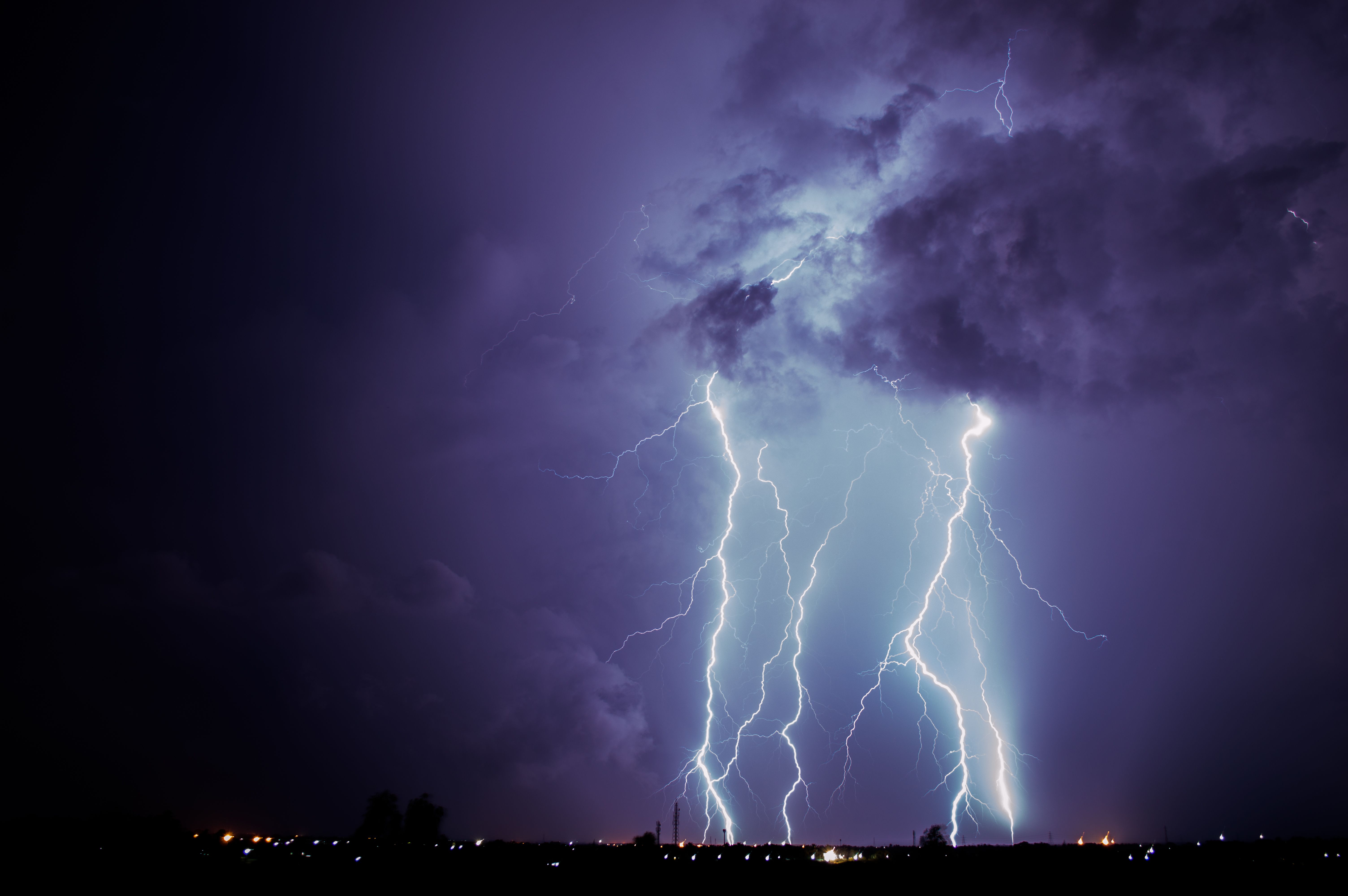 Thunder Striking a Building Photo · Free Stock Photo