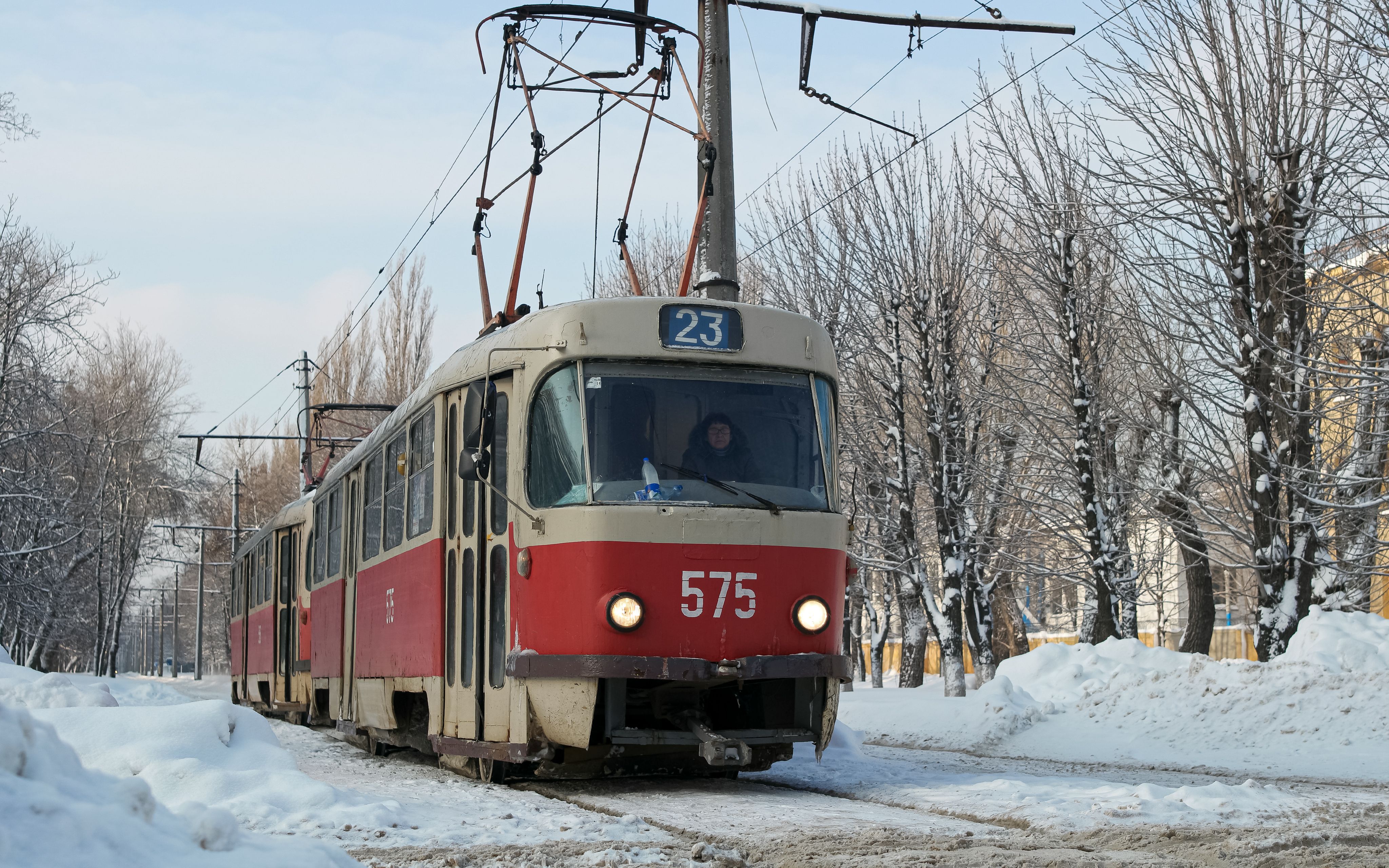 Winter Tram Ride through Snowy Kharkiv · Free Stock Photo