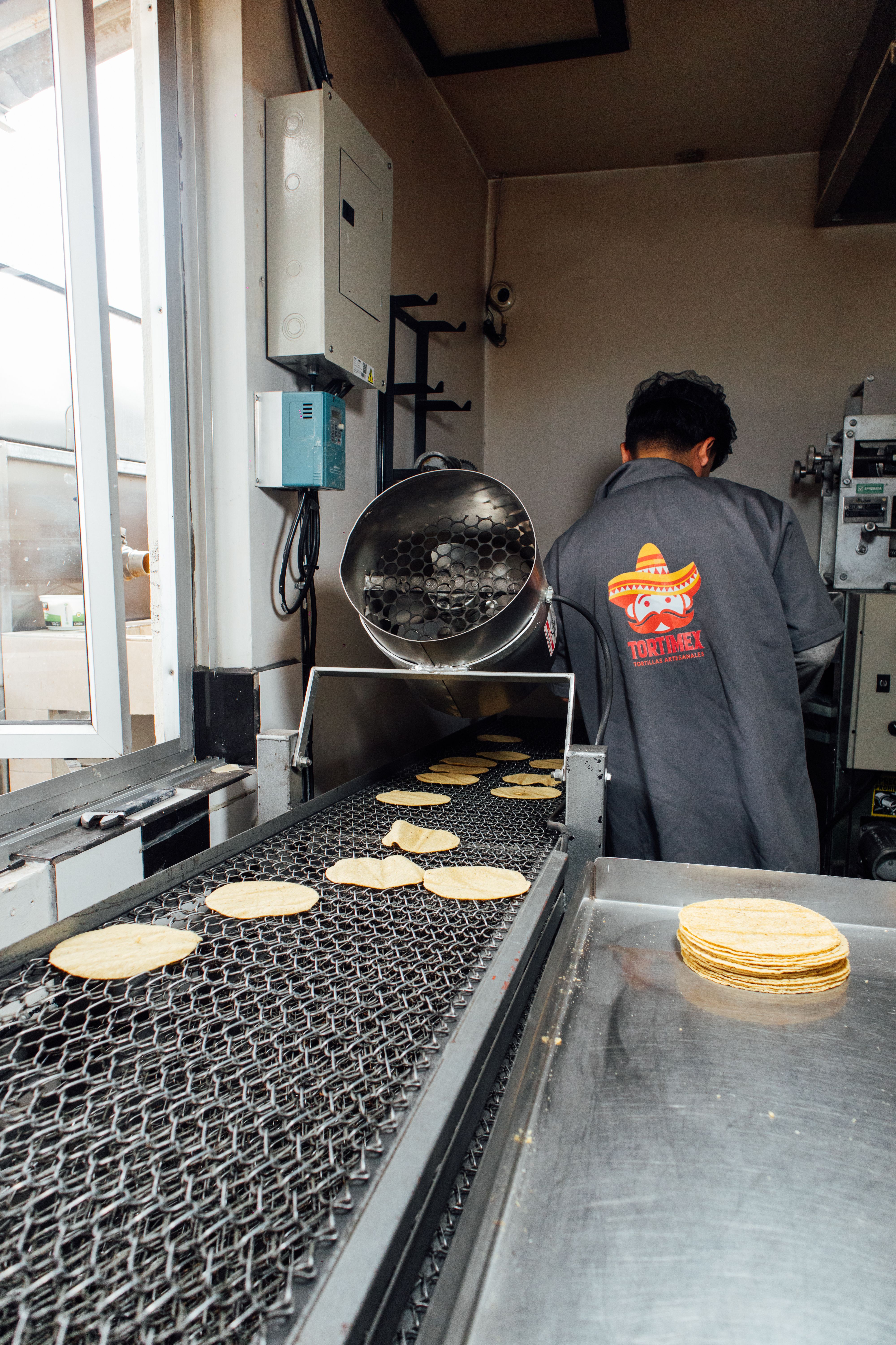 Traditional Tortilla Production in a Factory Setting · Free Stock Photo