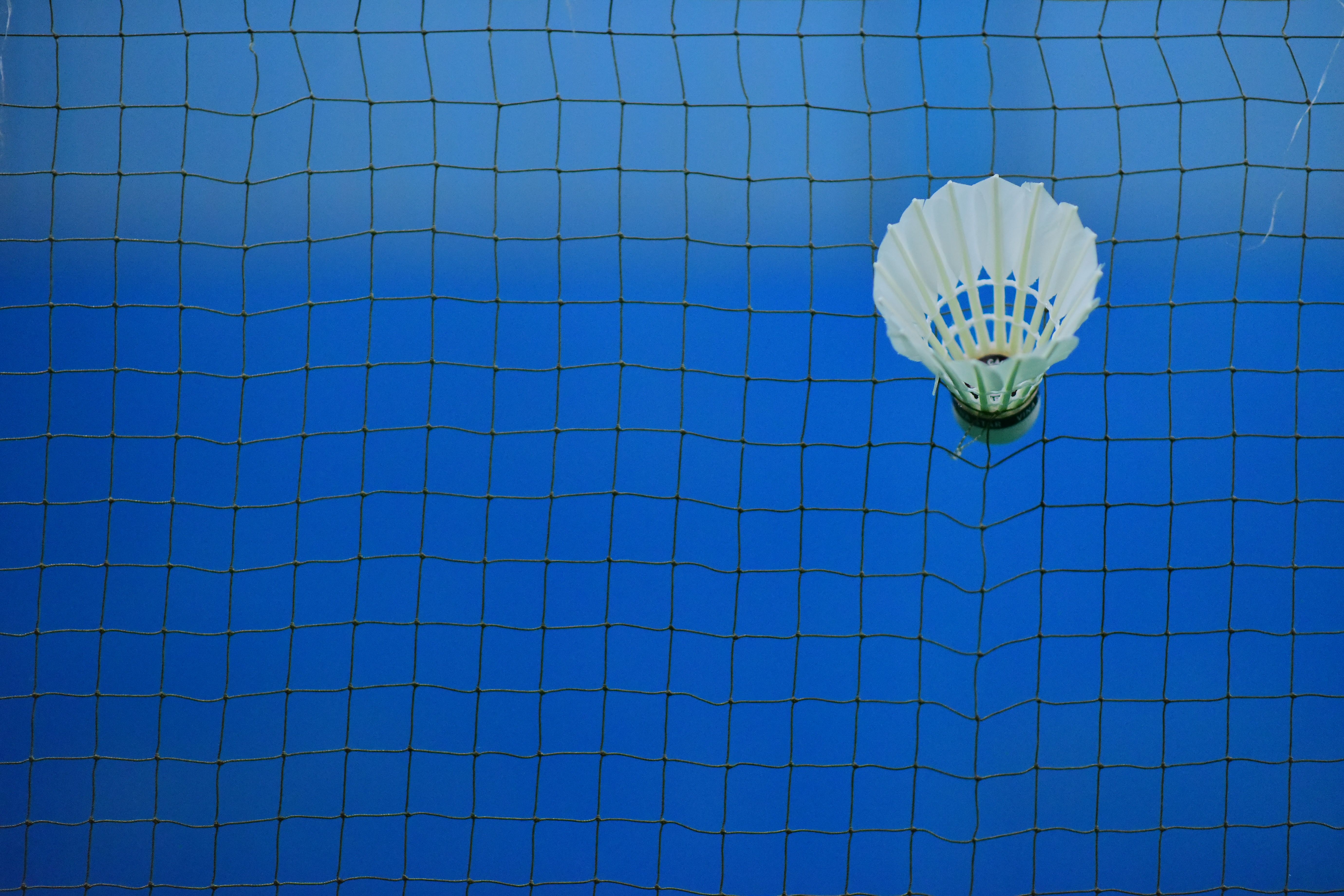Badminton Shuttlecock Stuck in Net on Court · Free Stock Photo
