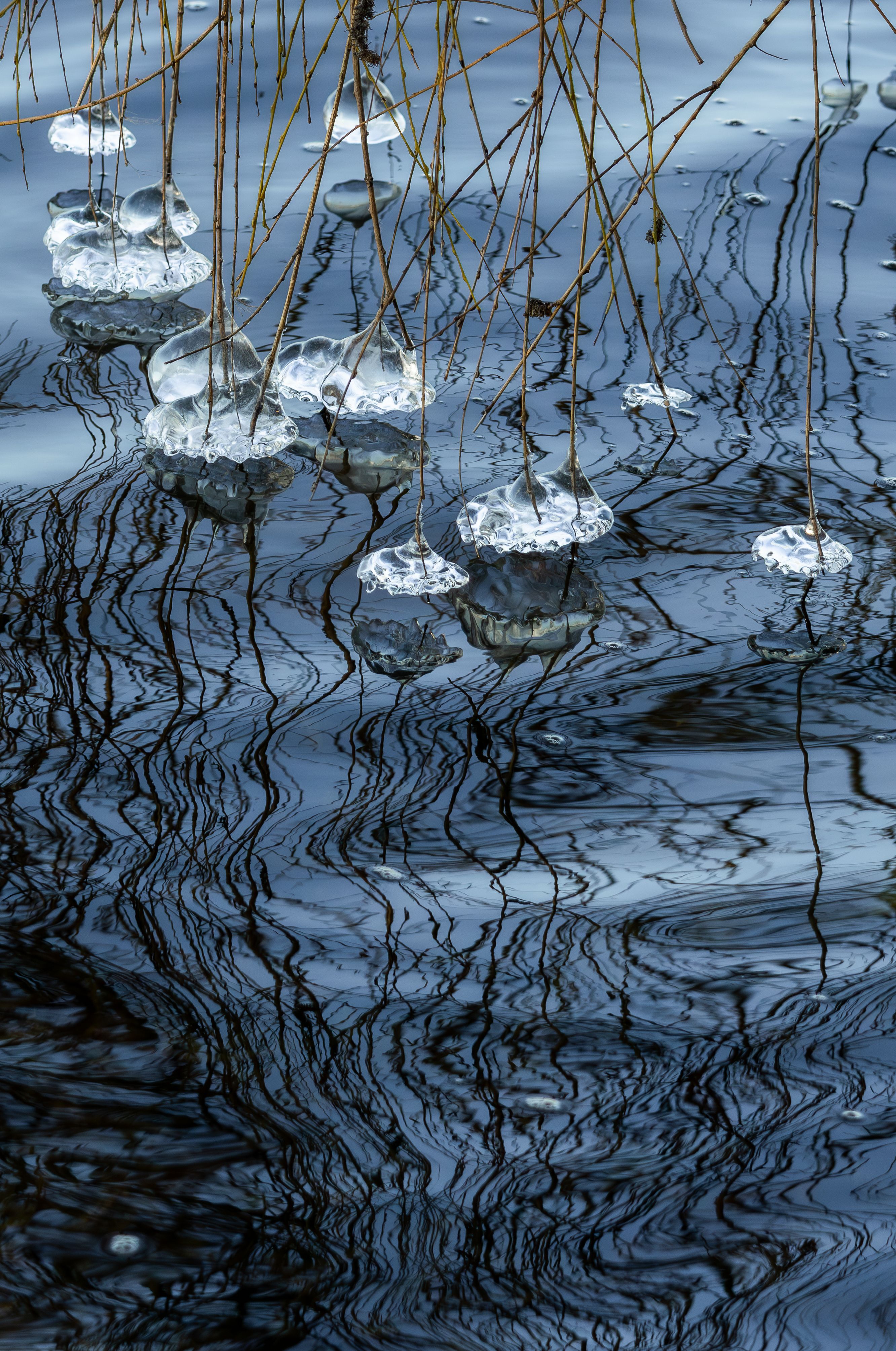 Abstract Ice Formations Over Reflective Water Surface · Free Stock Photo