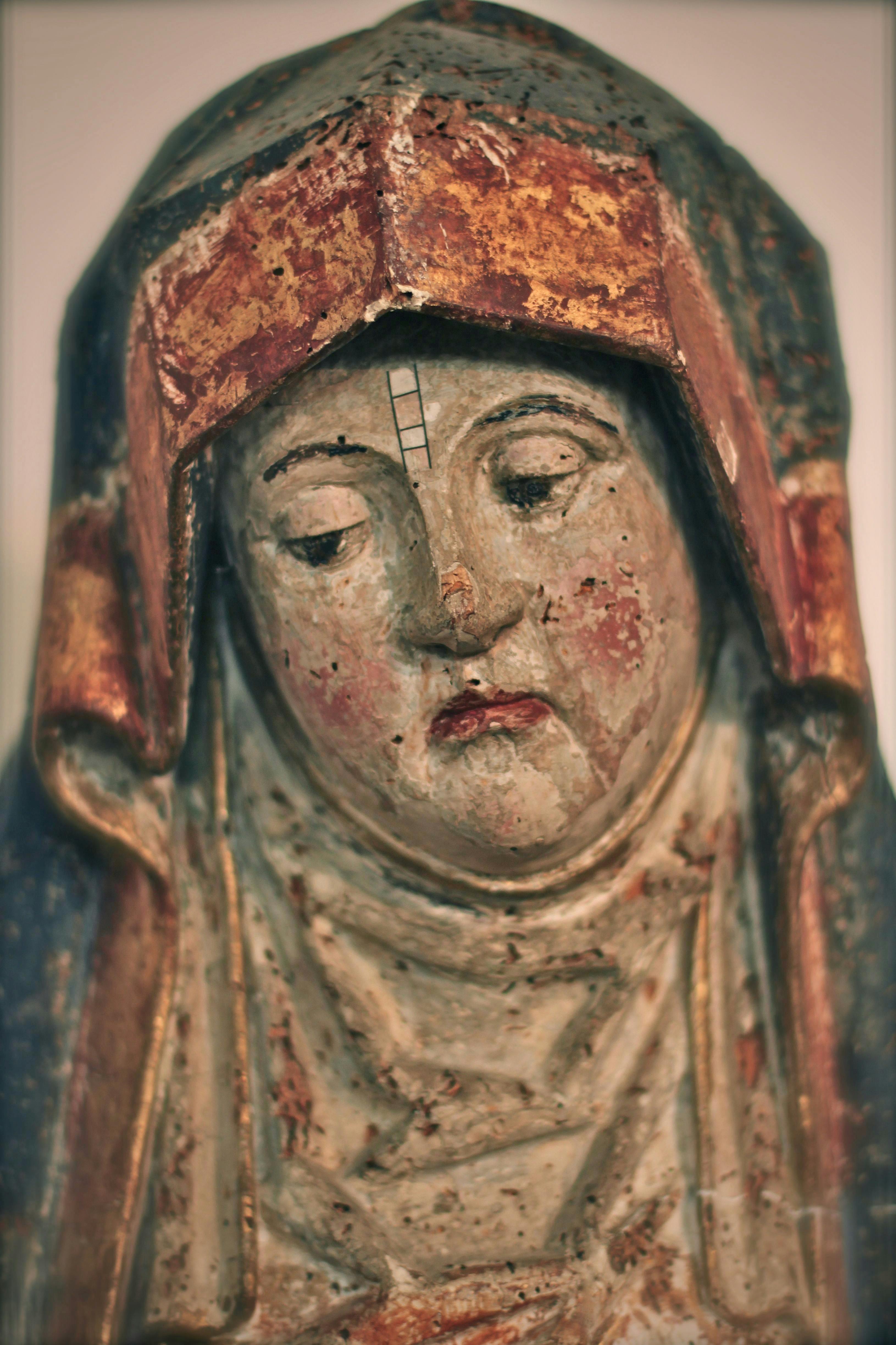 Close-up of Ancient Religious Sculpture Bust · Free Stock Photo