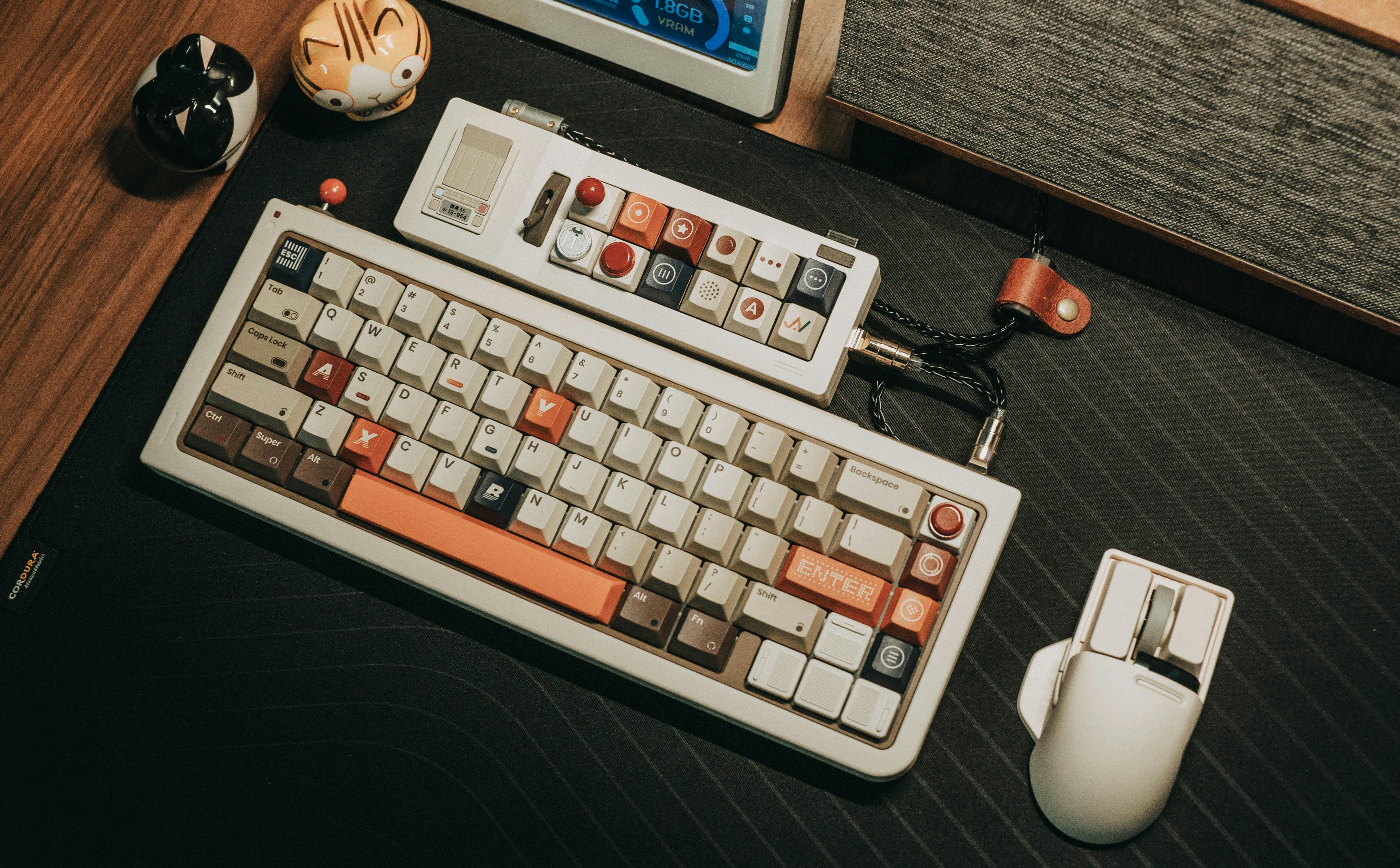 Custom Mechanical Keyboard on Wooden Desk · Free Stock Photo