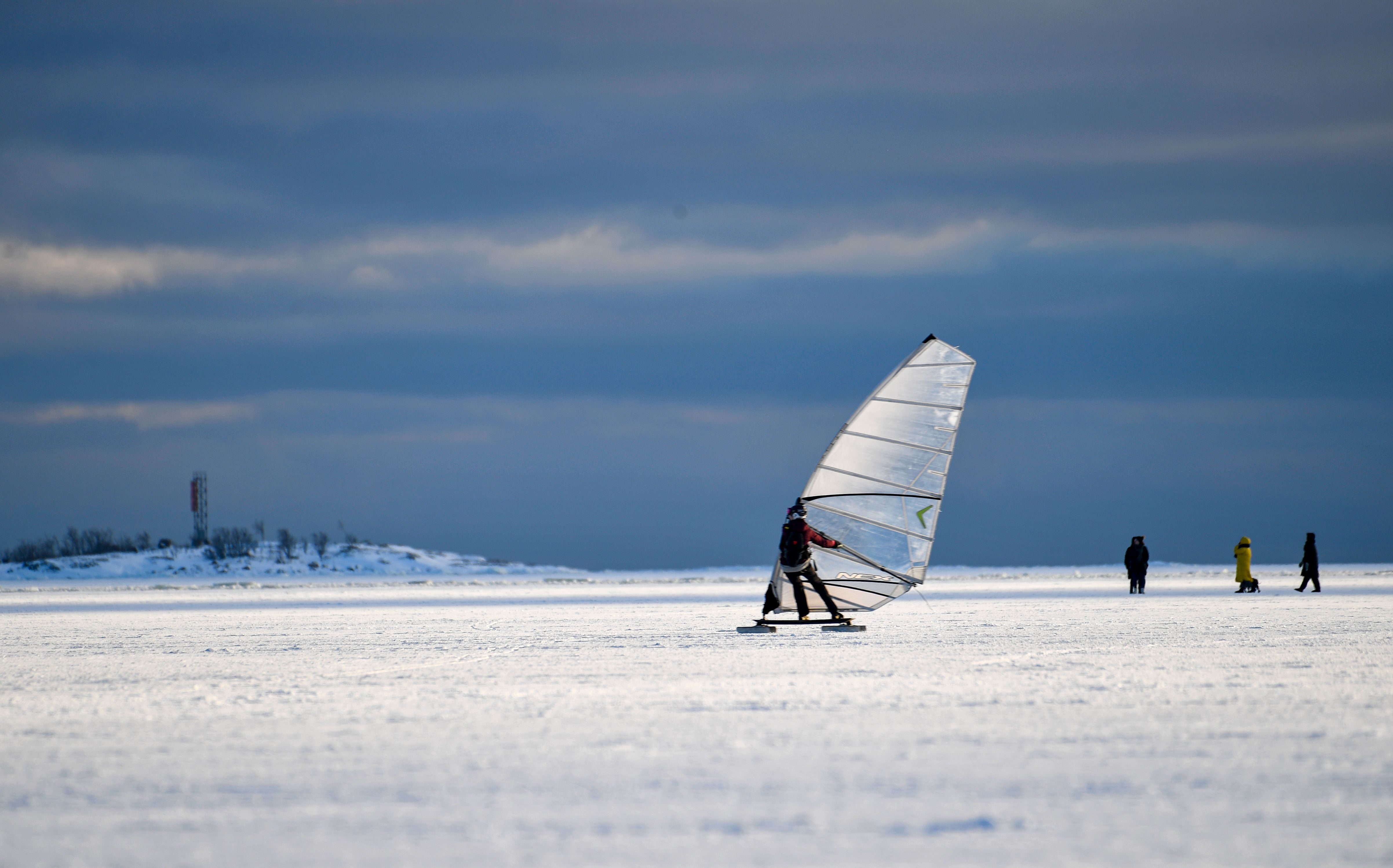 Ice Sailing on Frozen Sea in Helsinki, Finland · Free Stock Photo