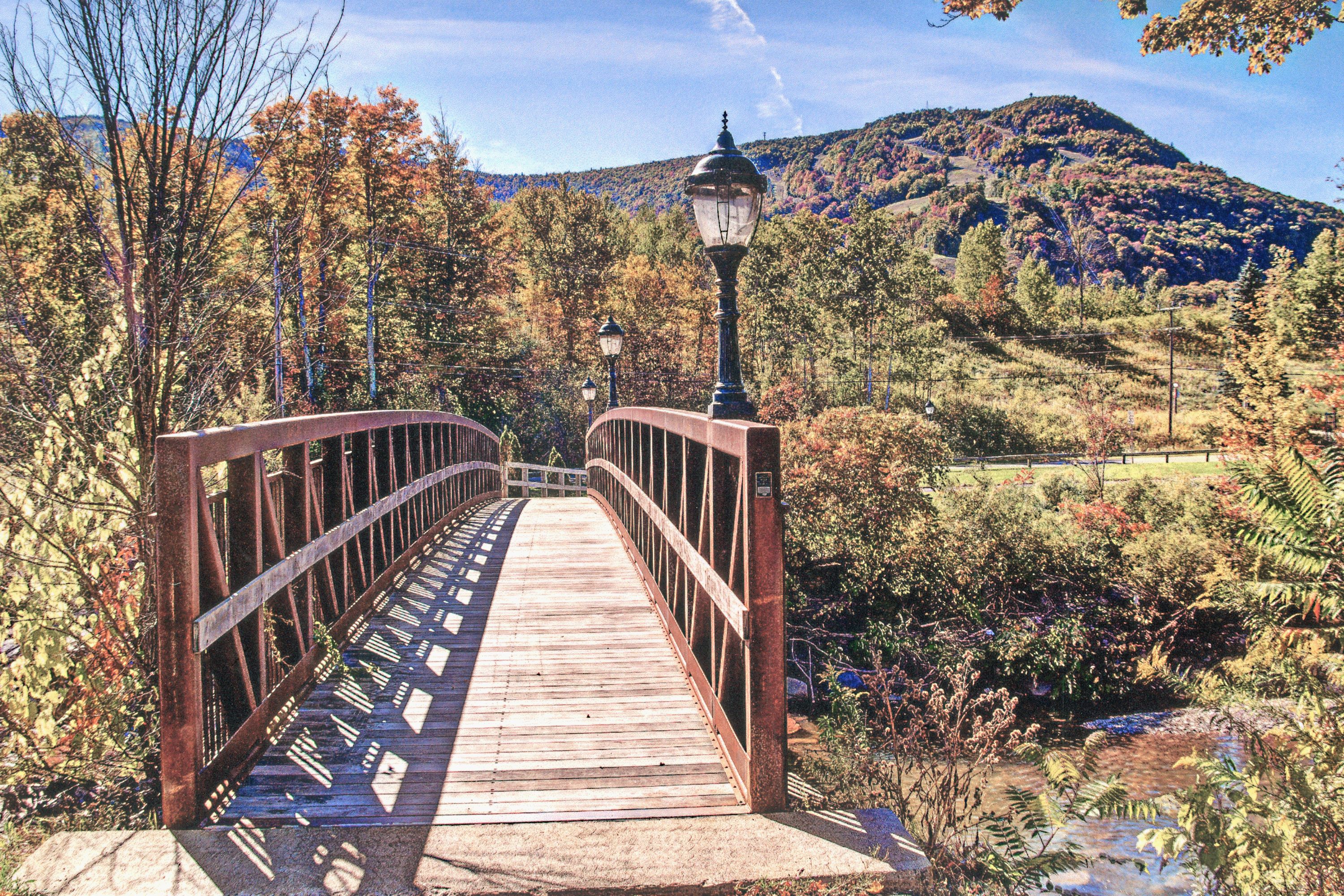 Scenic Fall View of Wooden Bridge in Catskills · Free Stock Photo