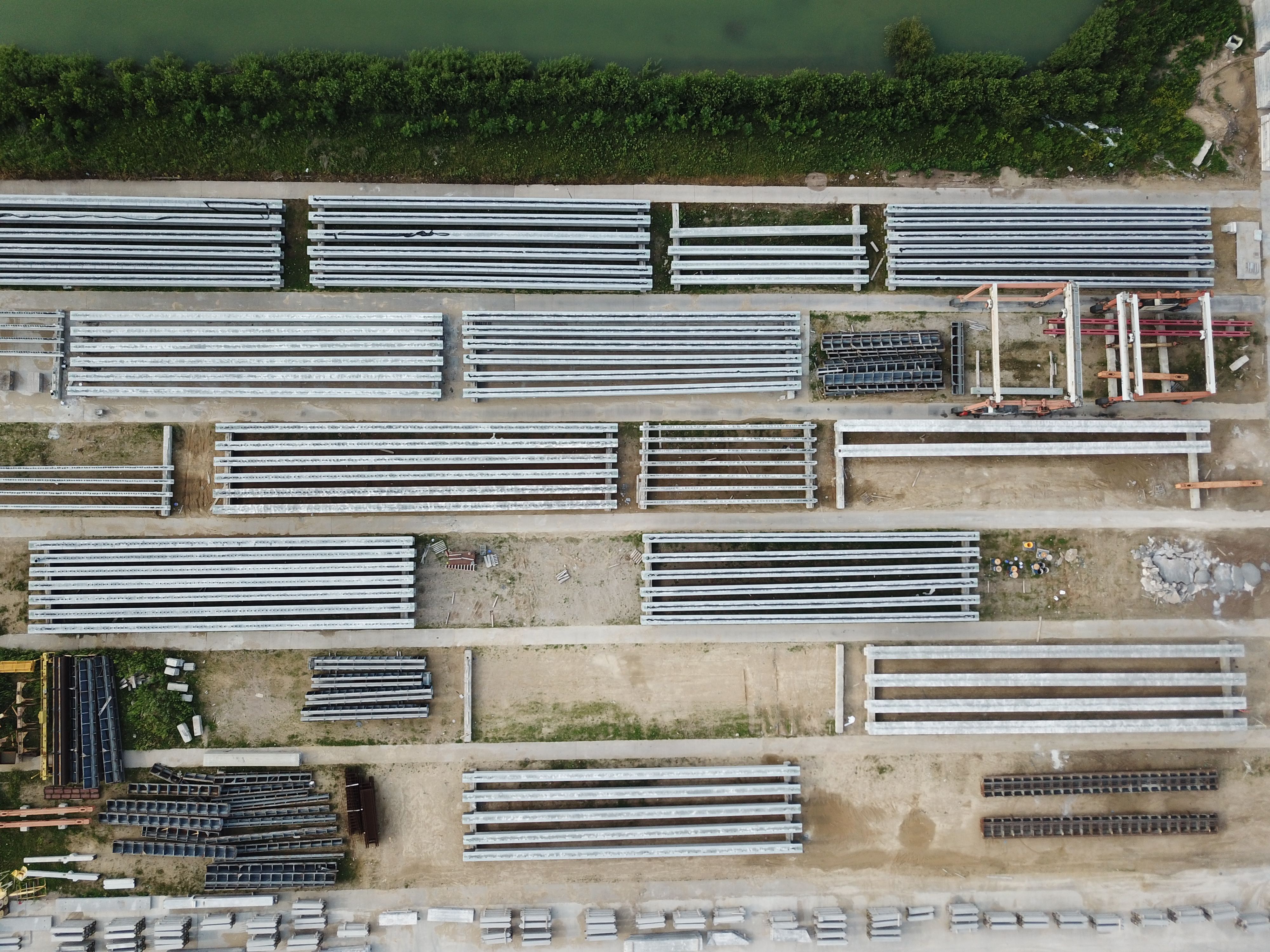 Aerial View of Industrial Metal Storage Yard · Free Stock Photo