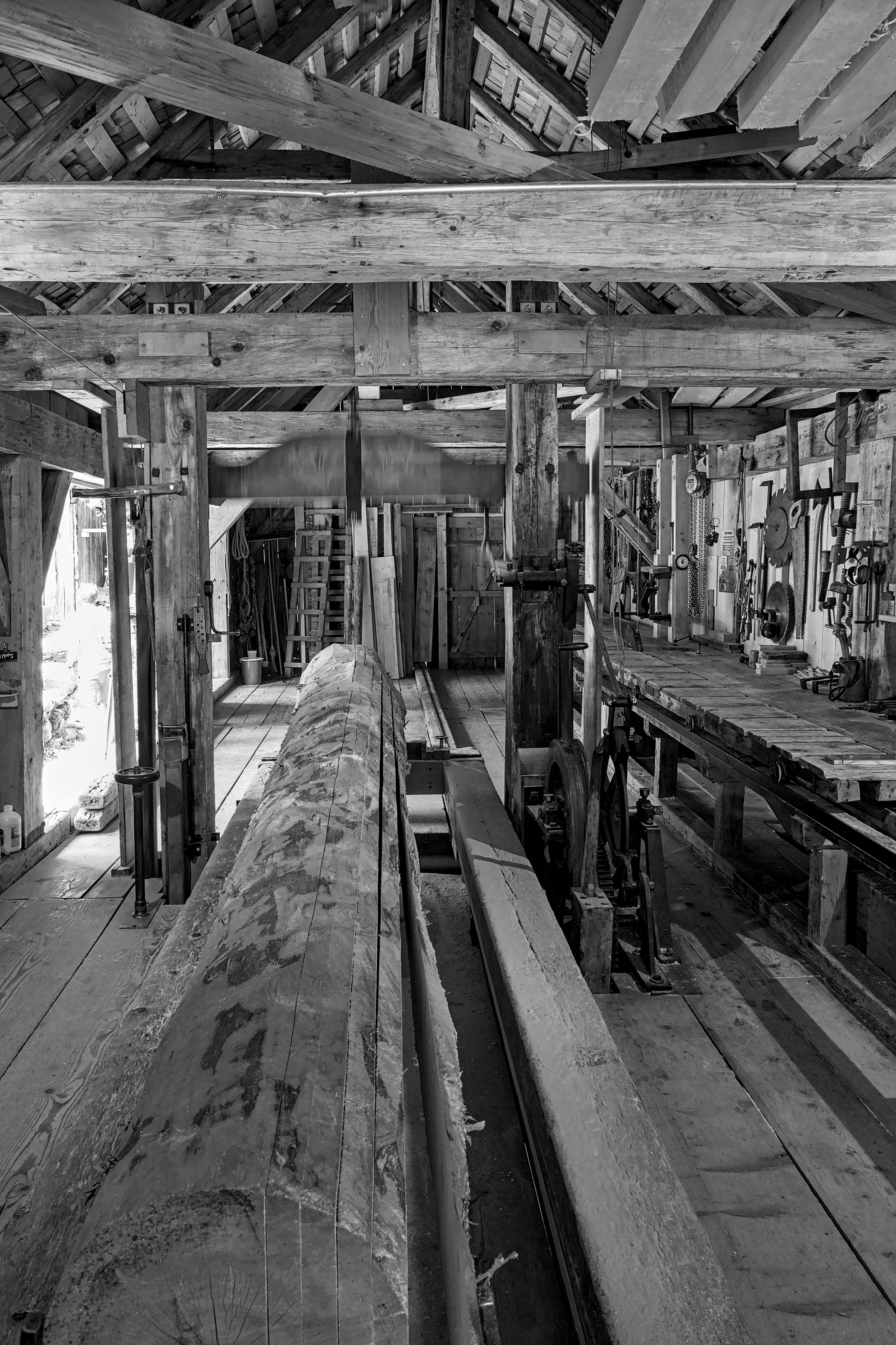 Historic Swiss Timber Saw Mill Interior · Free Stock Photo