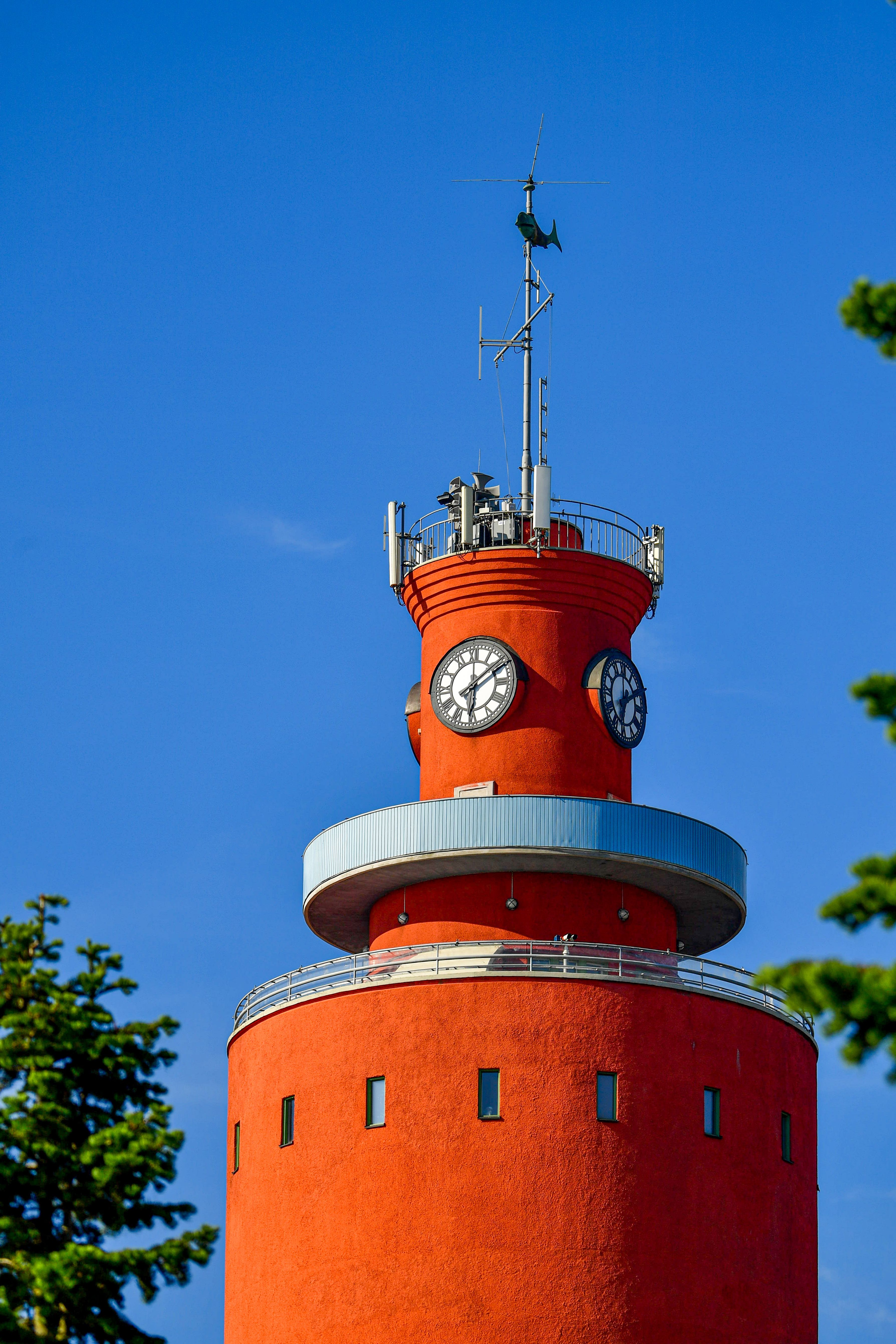 Historic Hanko Water Tower in Finland against Blue Sky · Free Stock Photo