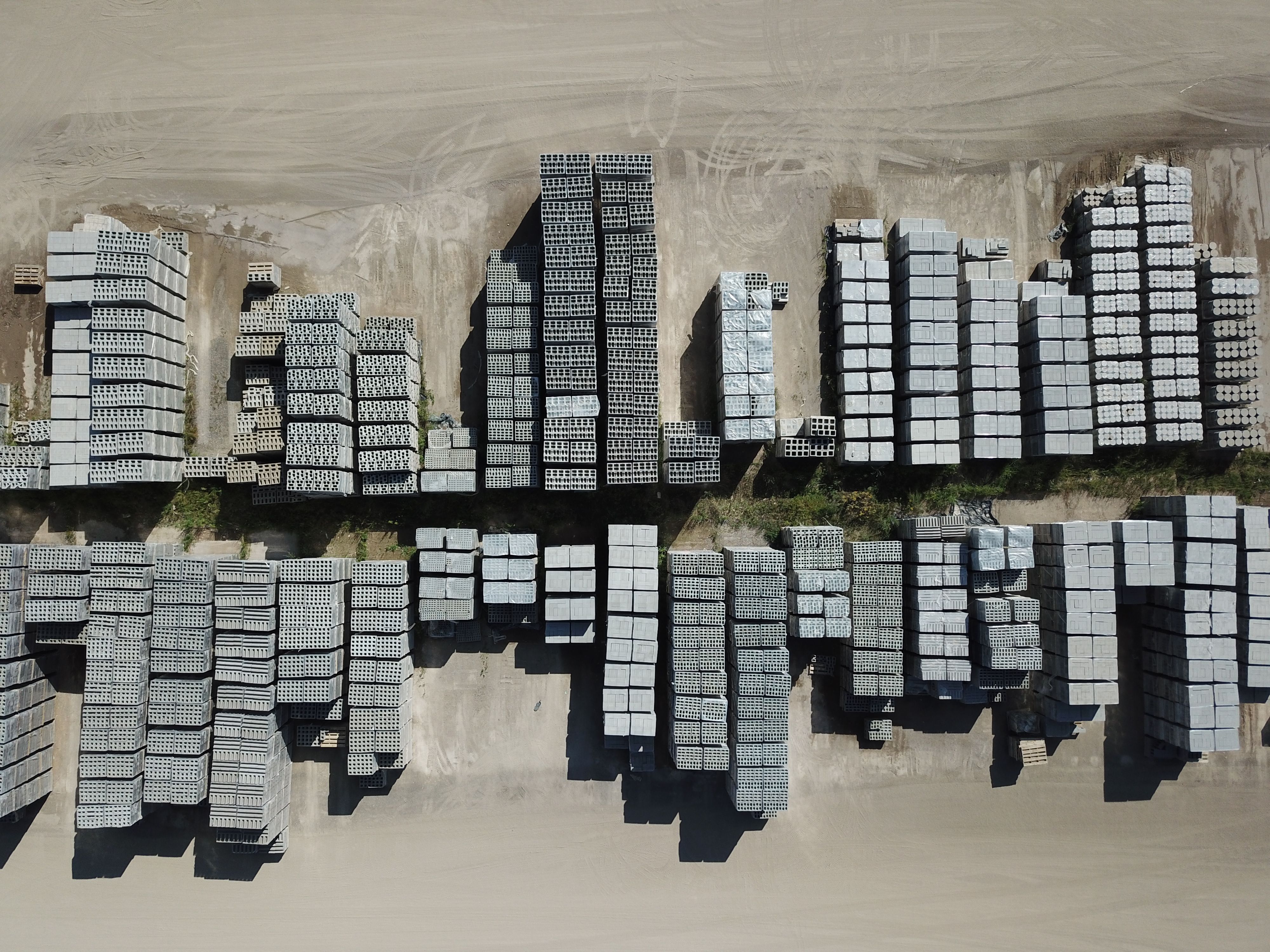 Aerial View of Industrial Concrete Blocks · Free Stock Photo