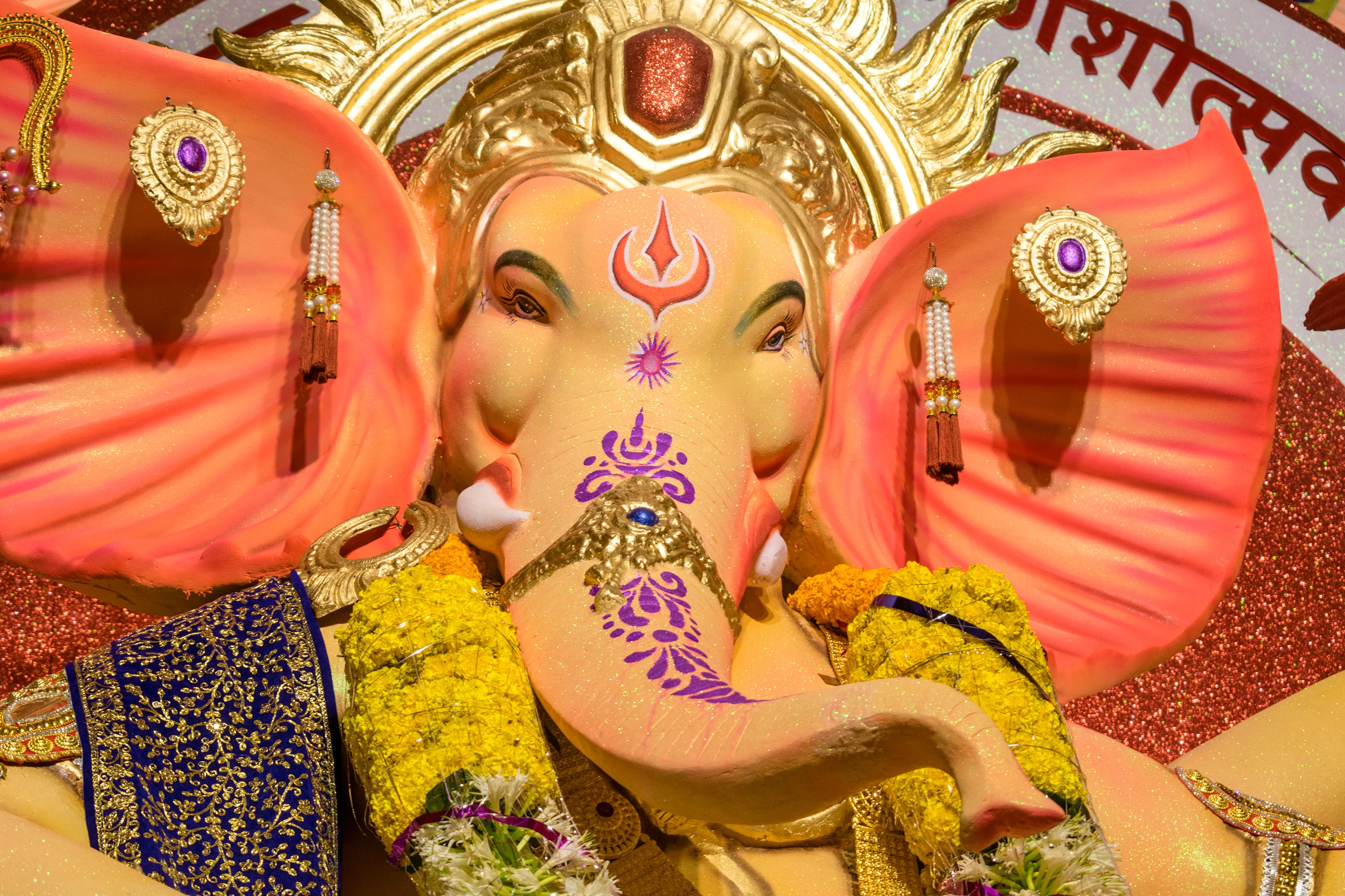 Colorful Ganesh Idol at Ganesh Chaturthi Festival · Free Stock Photo