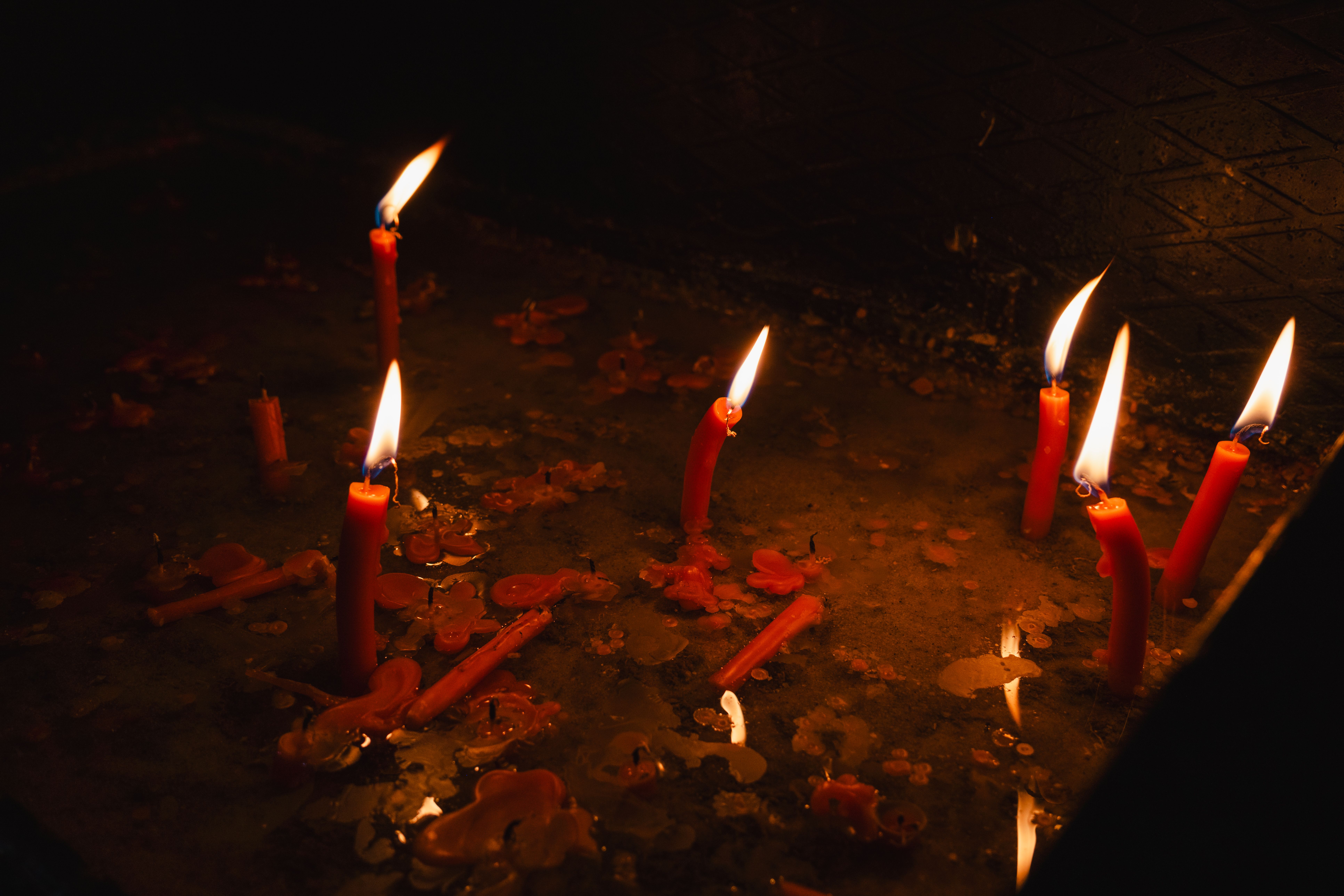 Moody Scene of Melting Candle Wax Pool · Free Stock Photo