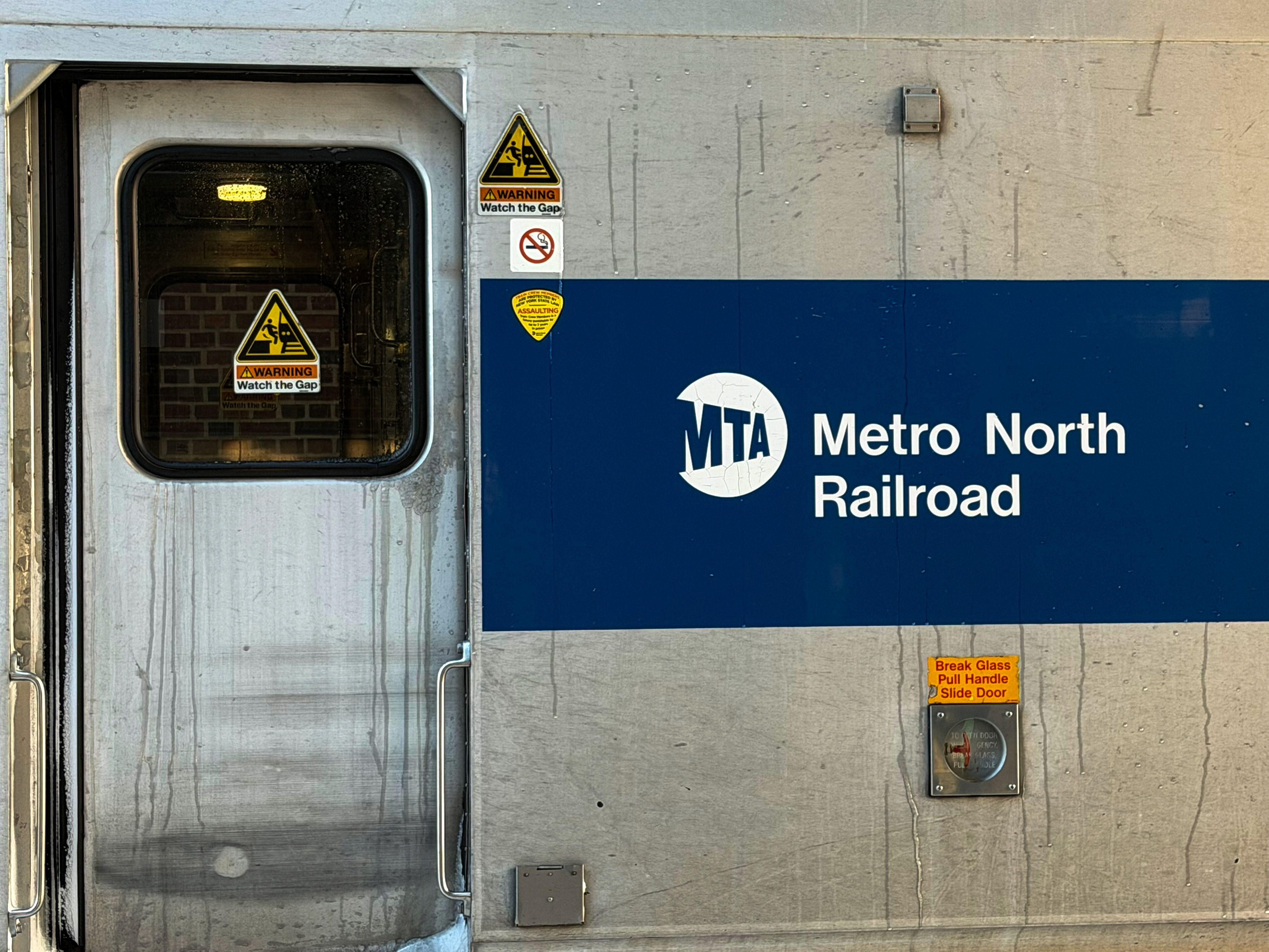 Close-Up of Metro North Railroad Train Door · Free Stock Photo