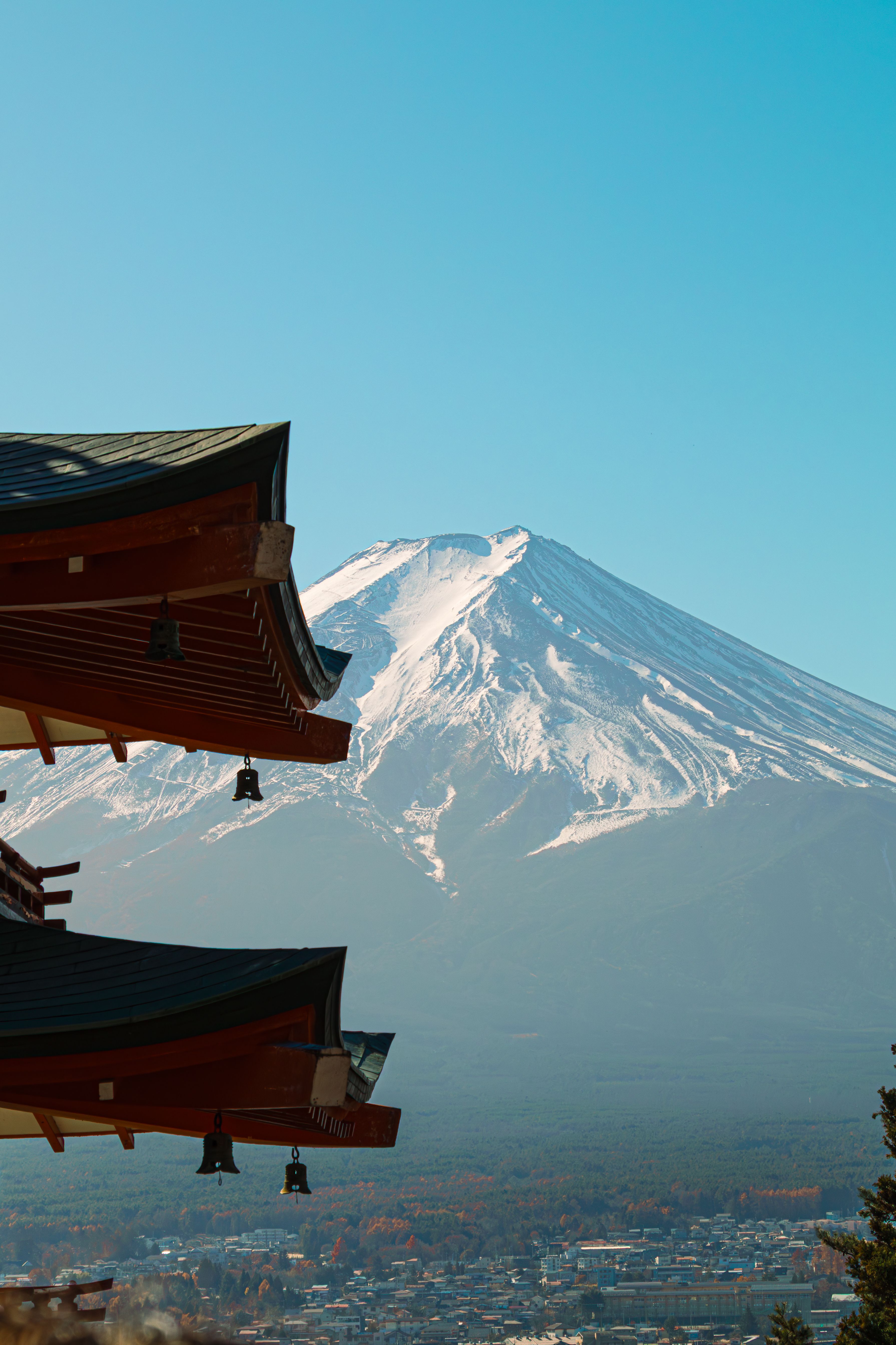Stunning View of Mount Fuji with Traditional Temple · Free Stock Photo