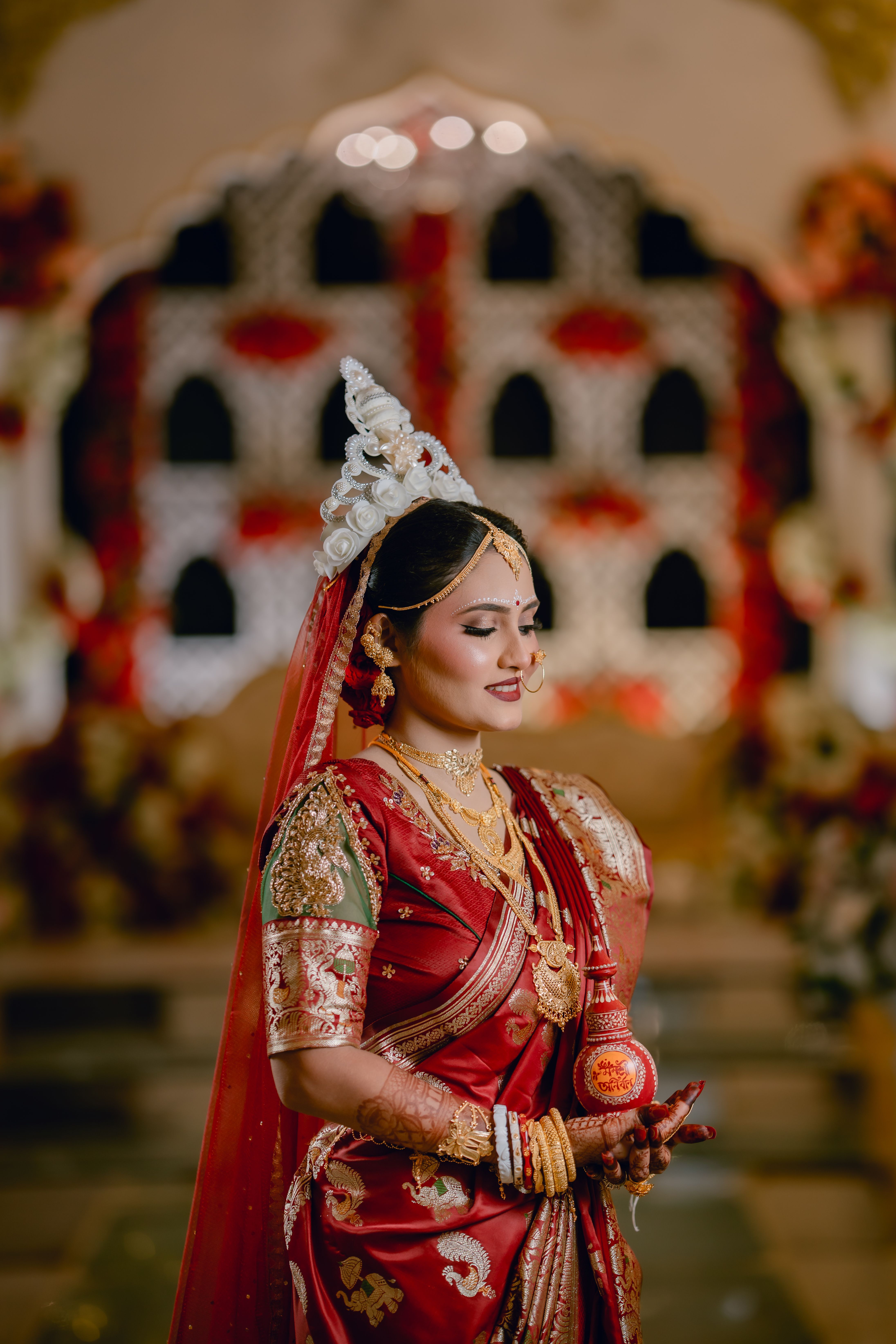 Traditional Indian Bride in Red Saree · Free Stock Photo