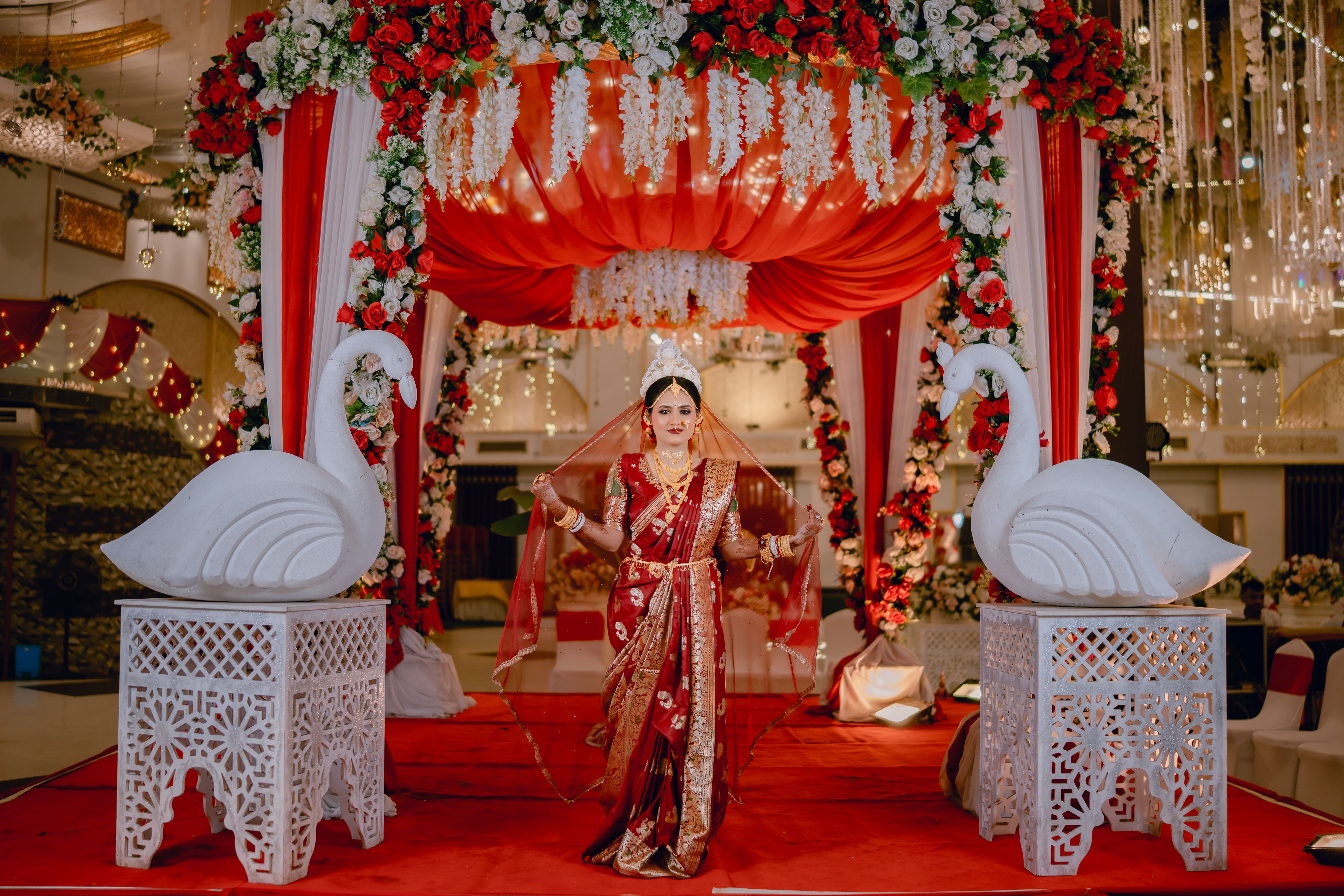 Traditional Wedding Bride in Ornate Decor · Free Stock Photo