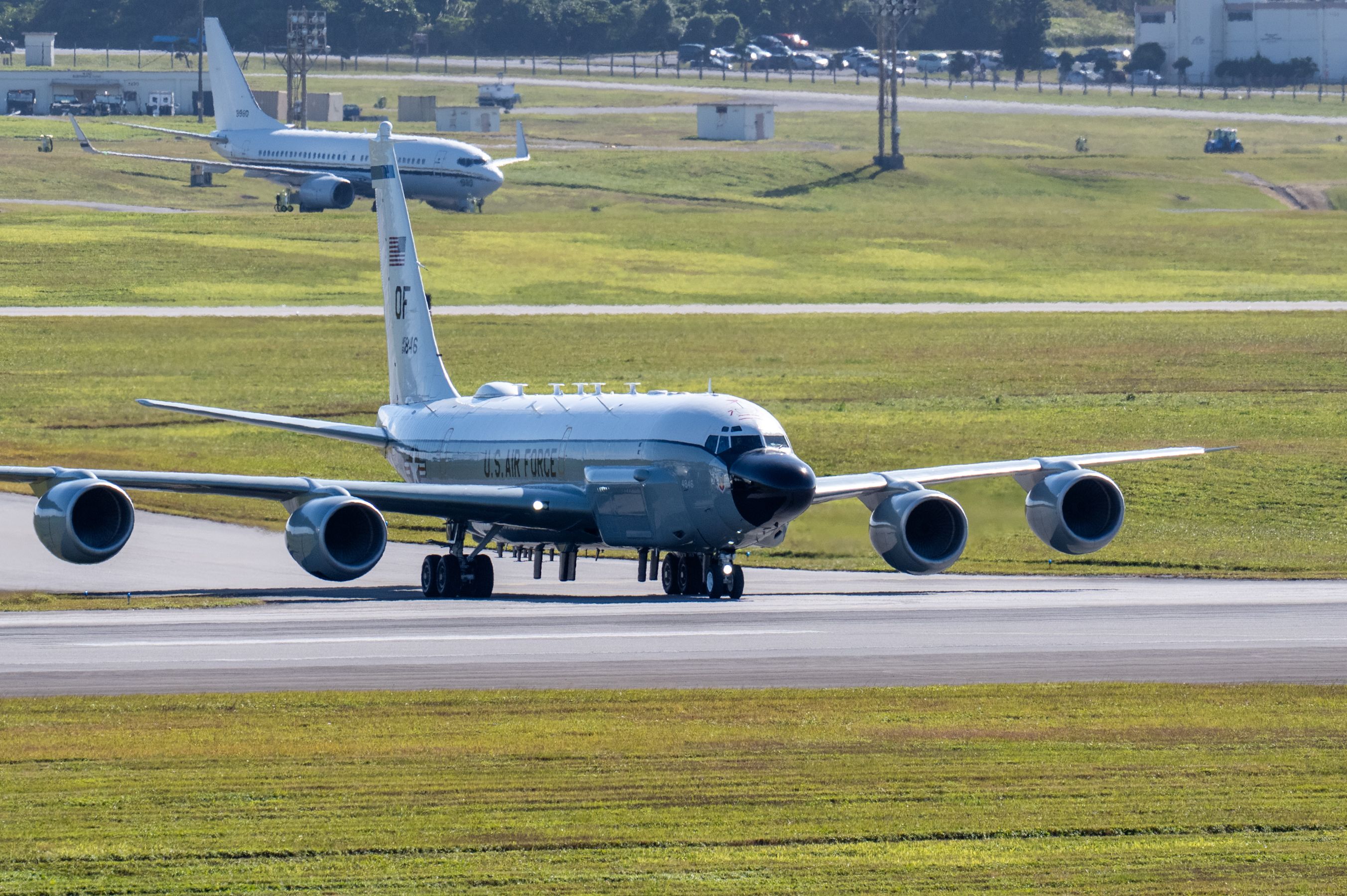 Military Aircraft Preparing for Takeoff at Airfield · Free Stock Photo