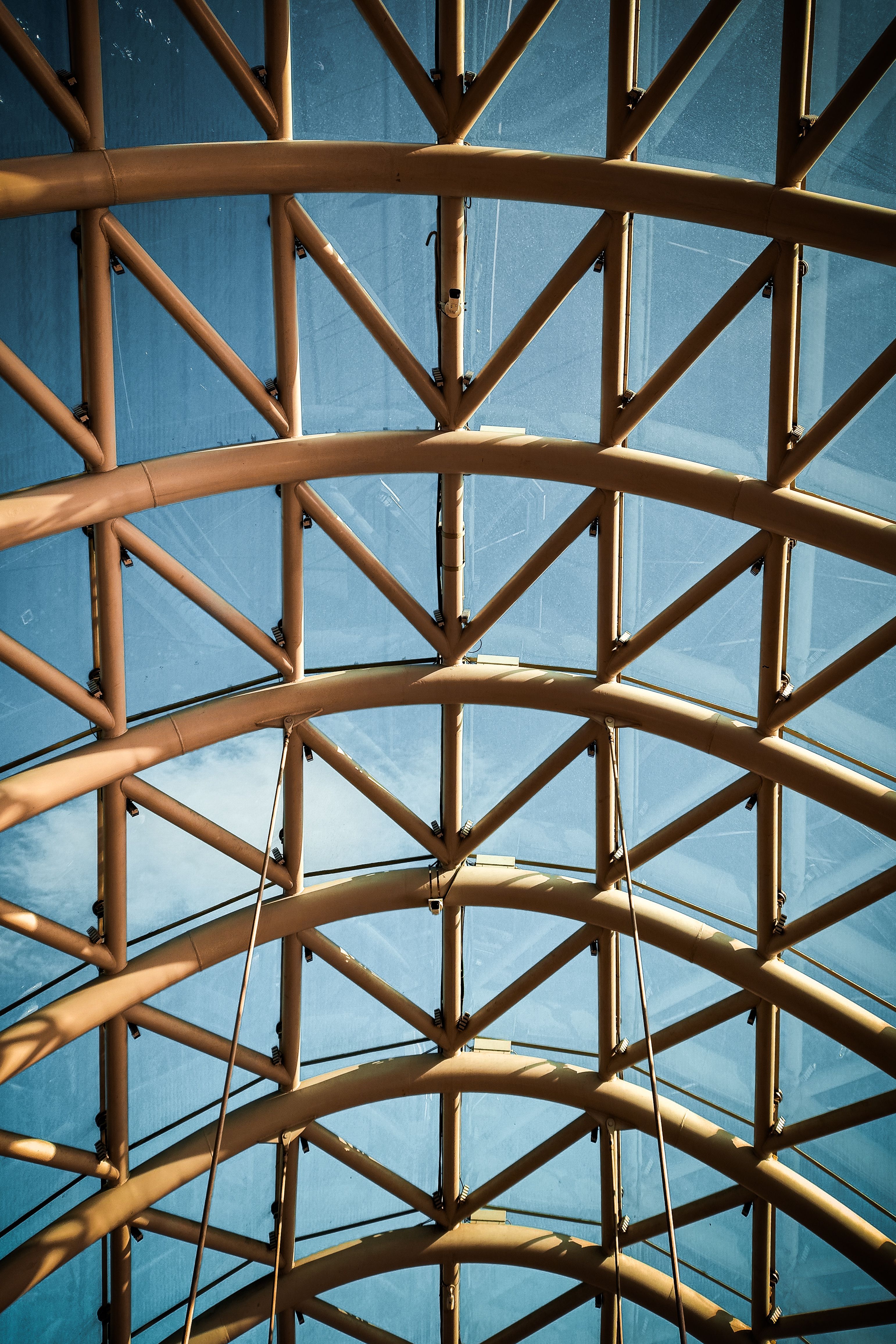 Modern Architectural Detail with Steel Trusses · Free Stock Photo