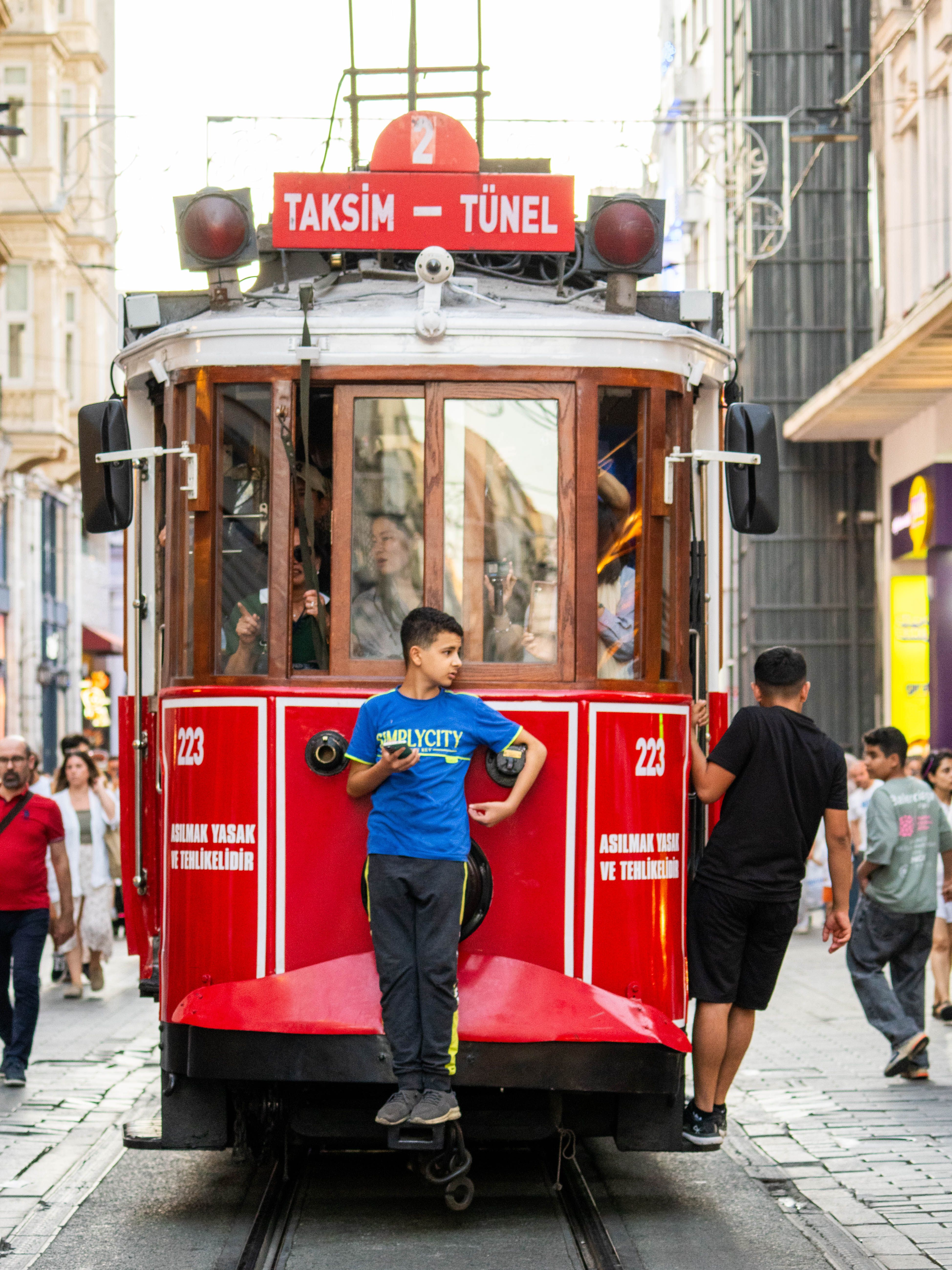 Historic Taksim Tram with Street Scene in Istanbul · Free Stock Photo