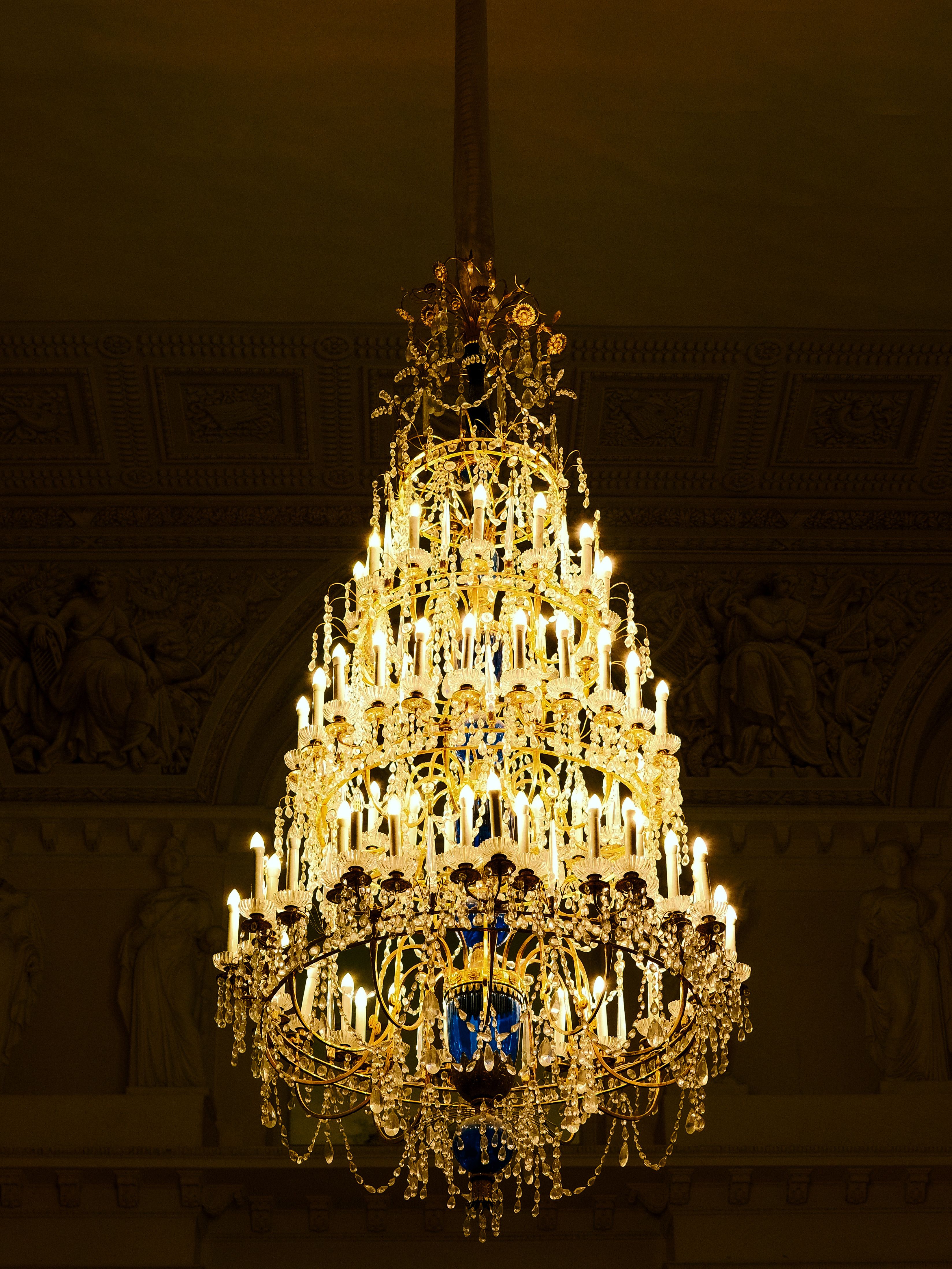 Luxurious Crystal Chandelier in Elegant Interior · Free Stock Photo