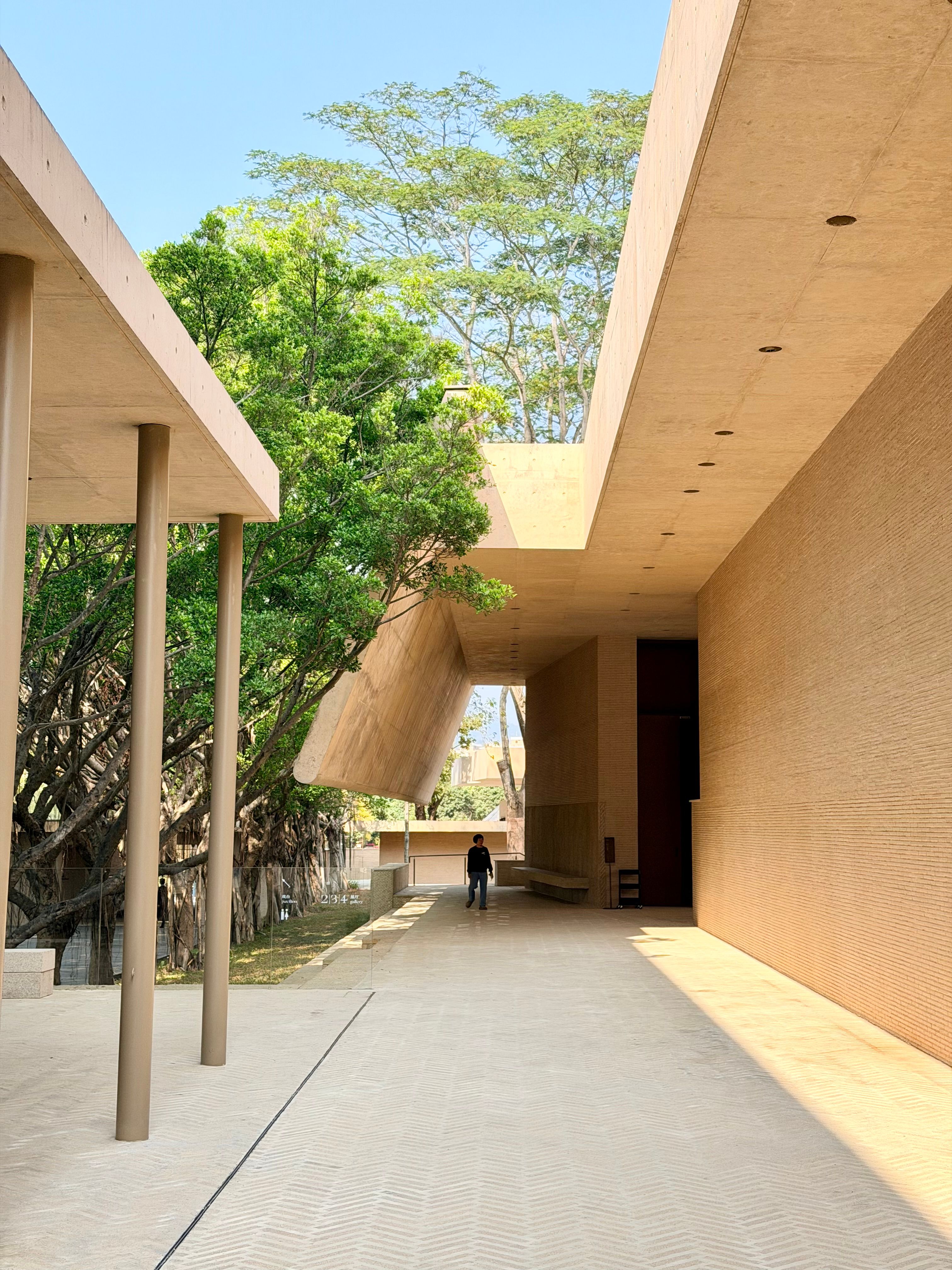 Modern Architectural Walkway with Lush Greenery · Free Stock Photo