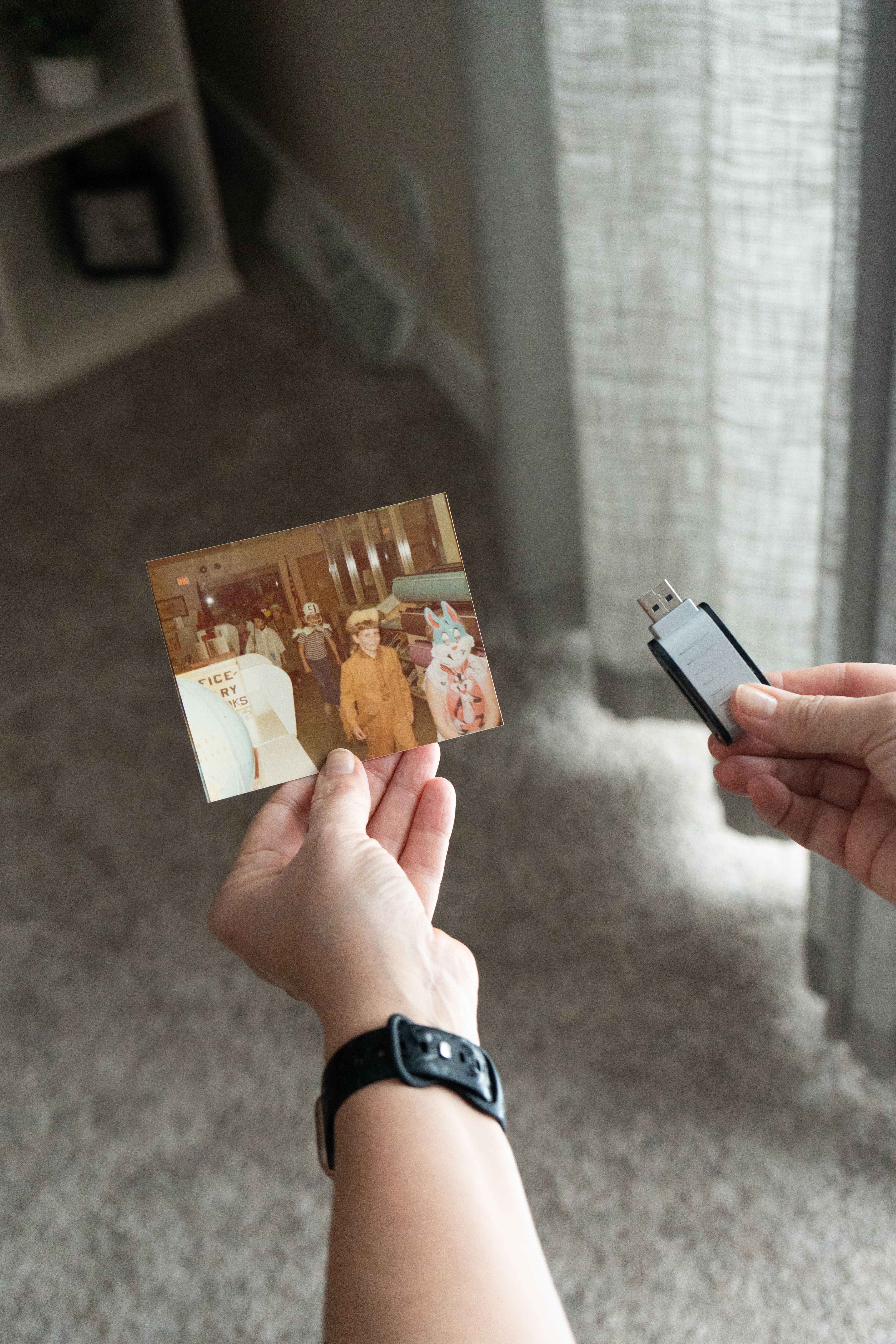 Preserving Memories: Physical Photo and USB Drive · Free Stock Photo