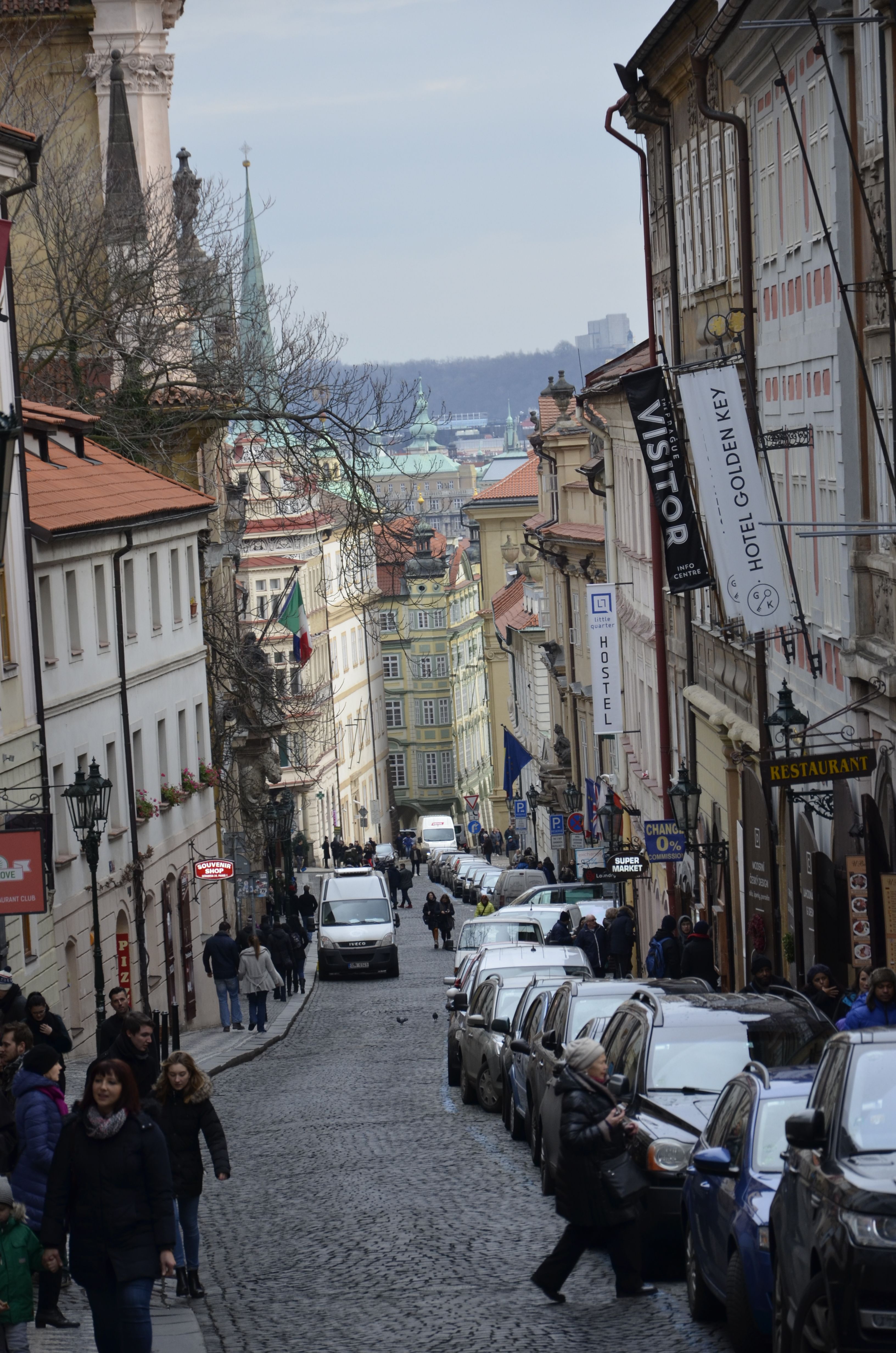 Historic Prague Street Scenery with Cobblestones · Free Stock Photo
