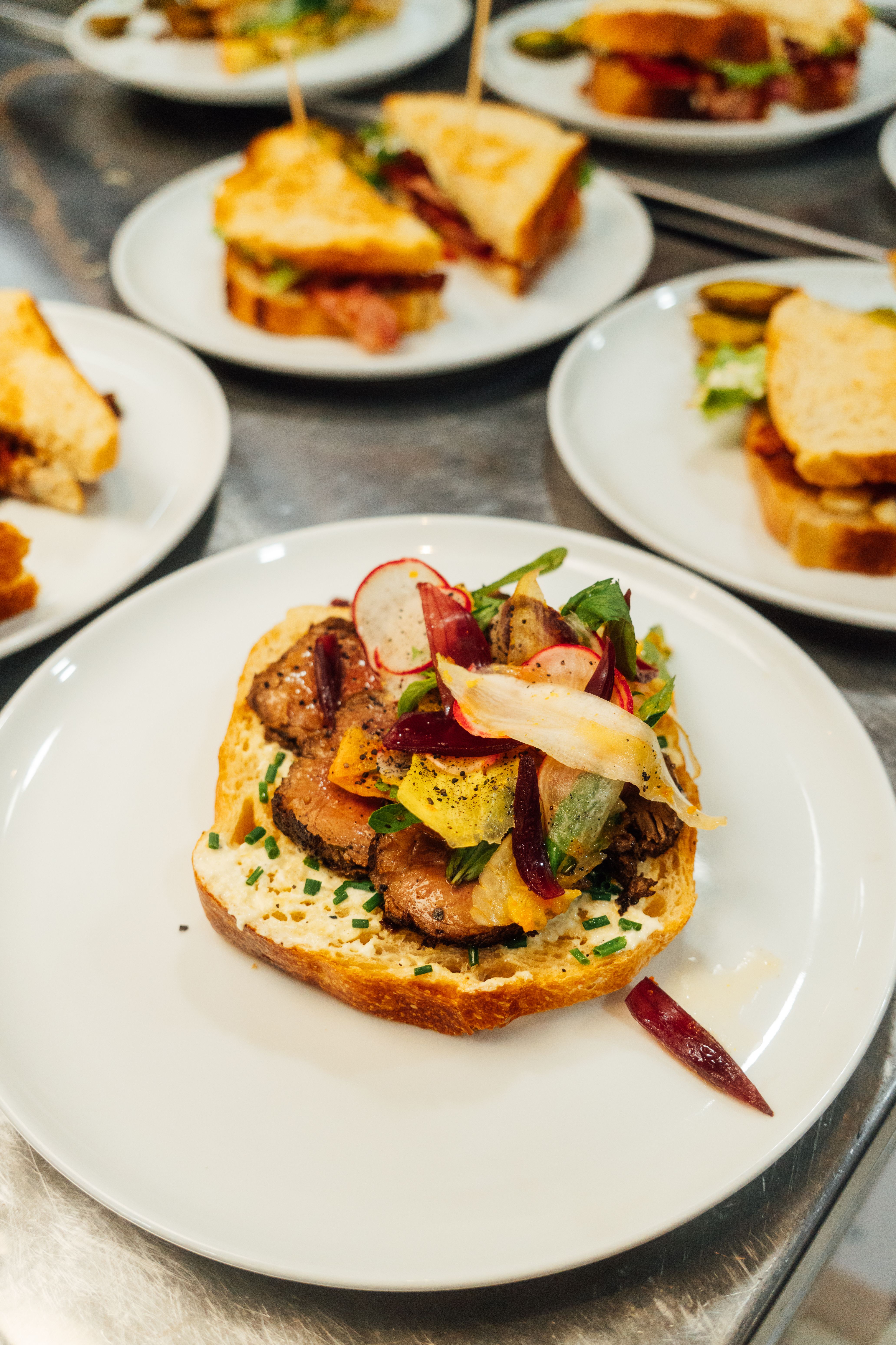 Gourmet Open-Faced Sandwich Plating · Free Stock Photo