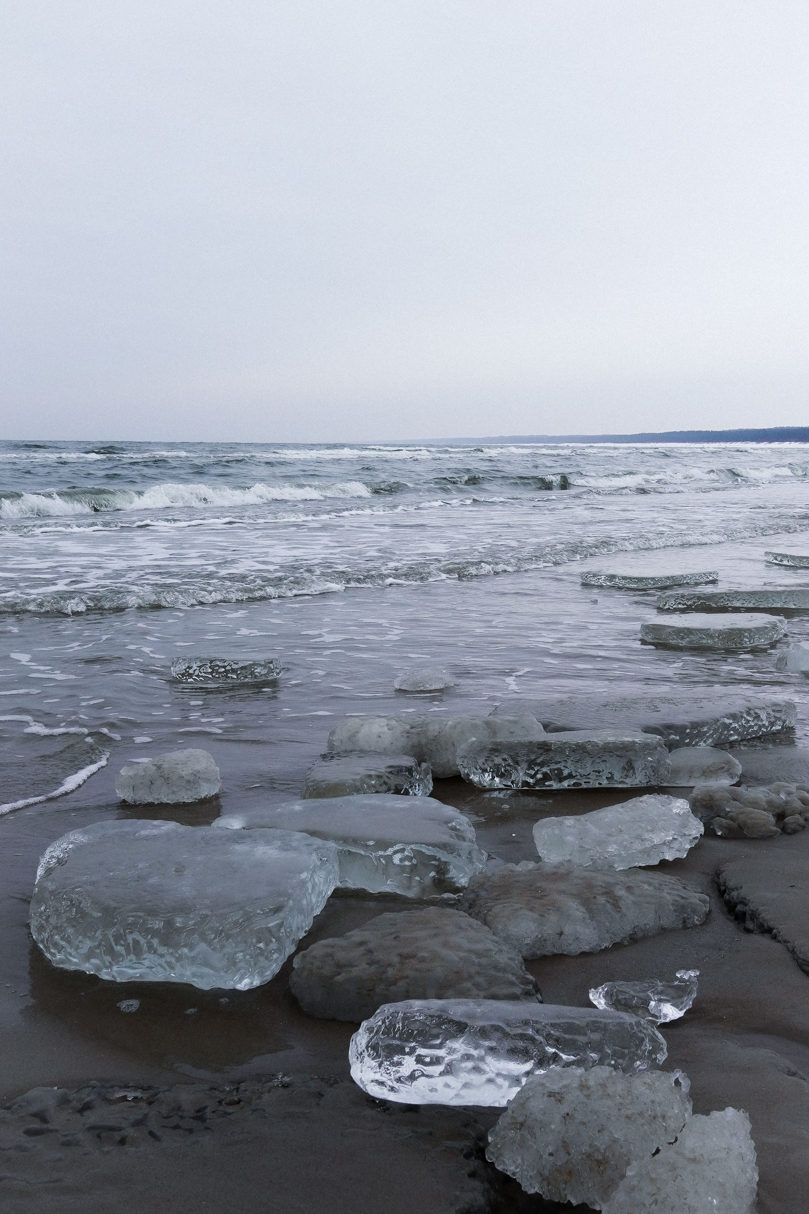 Frozen Coastal Scene with Ice Blocks · Free Stock Photo