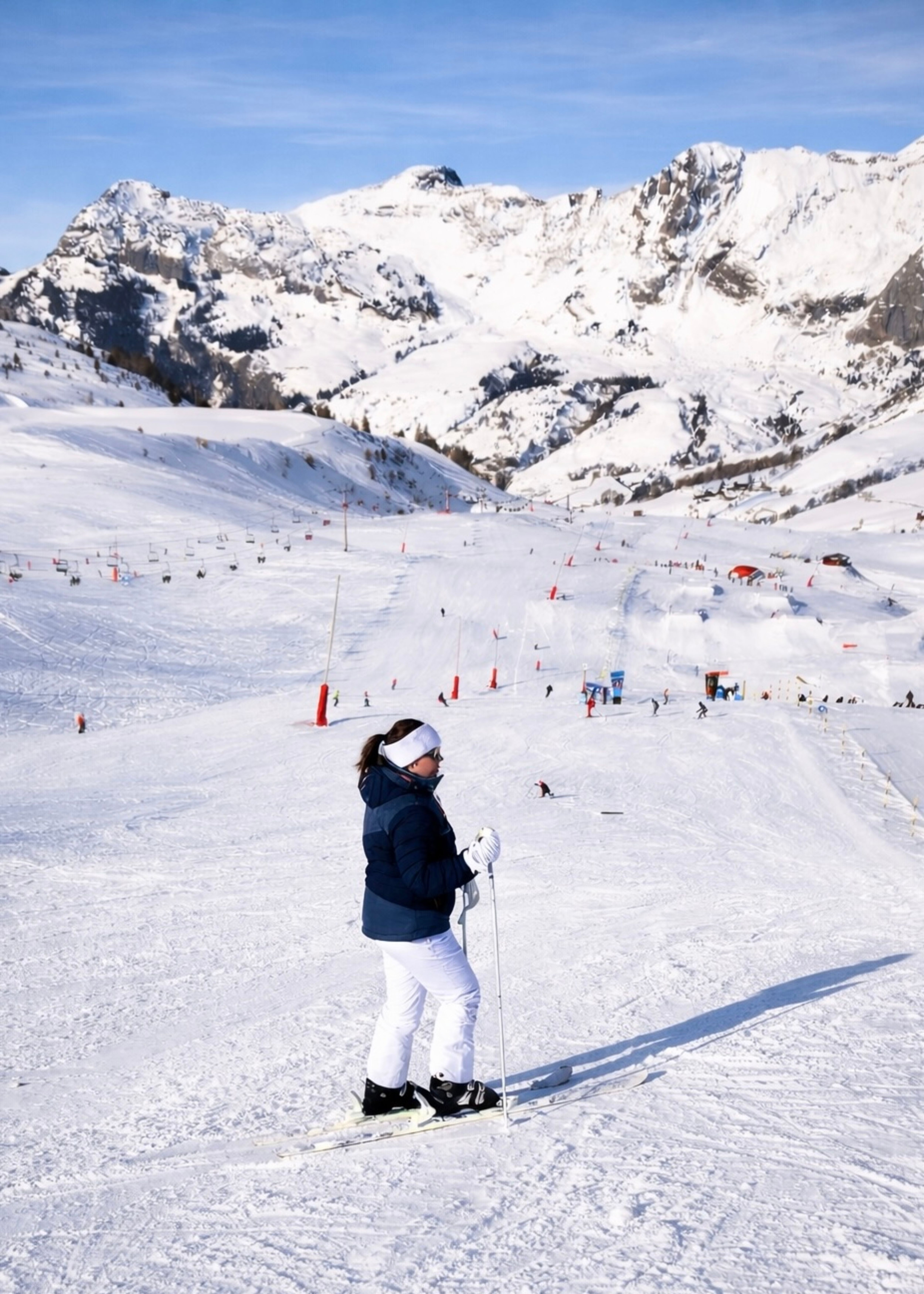 Skiing in the French Alps on a Sunny Day · Free Stock Photo