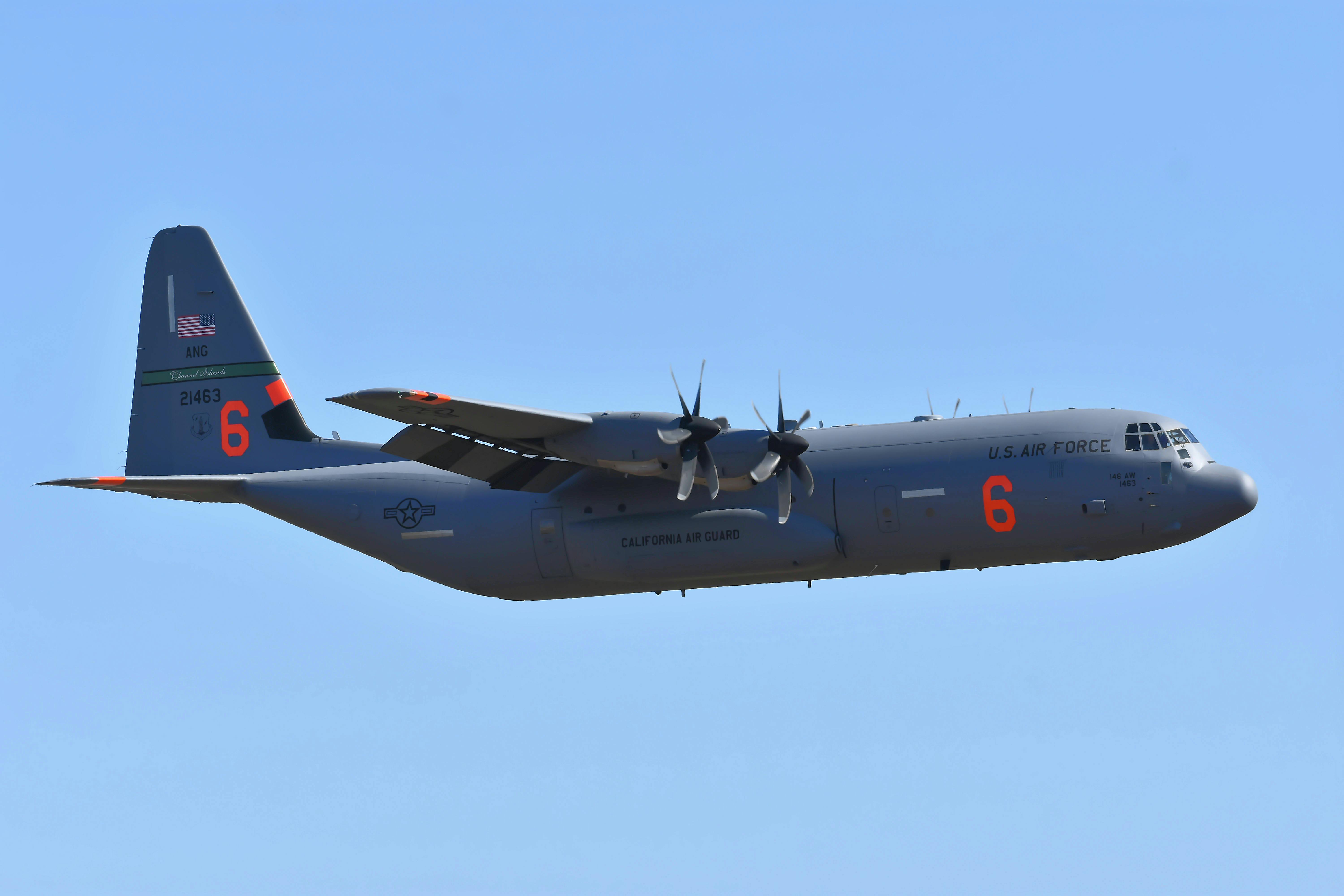 Military Transport Aircraft C-130 in Flight · Free Stock Photo