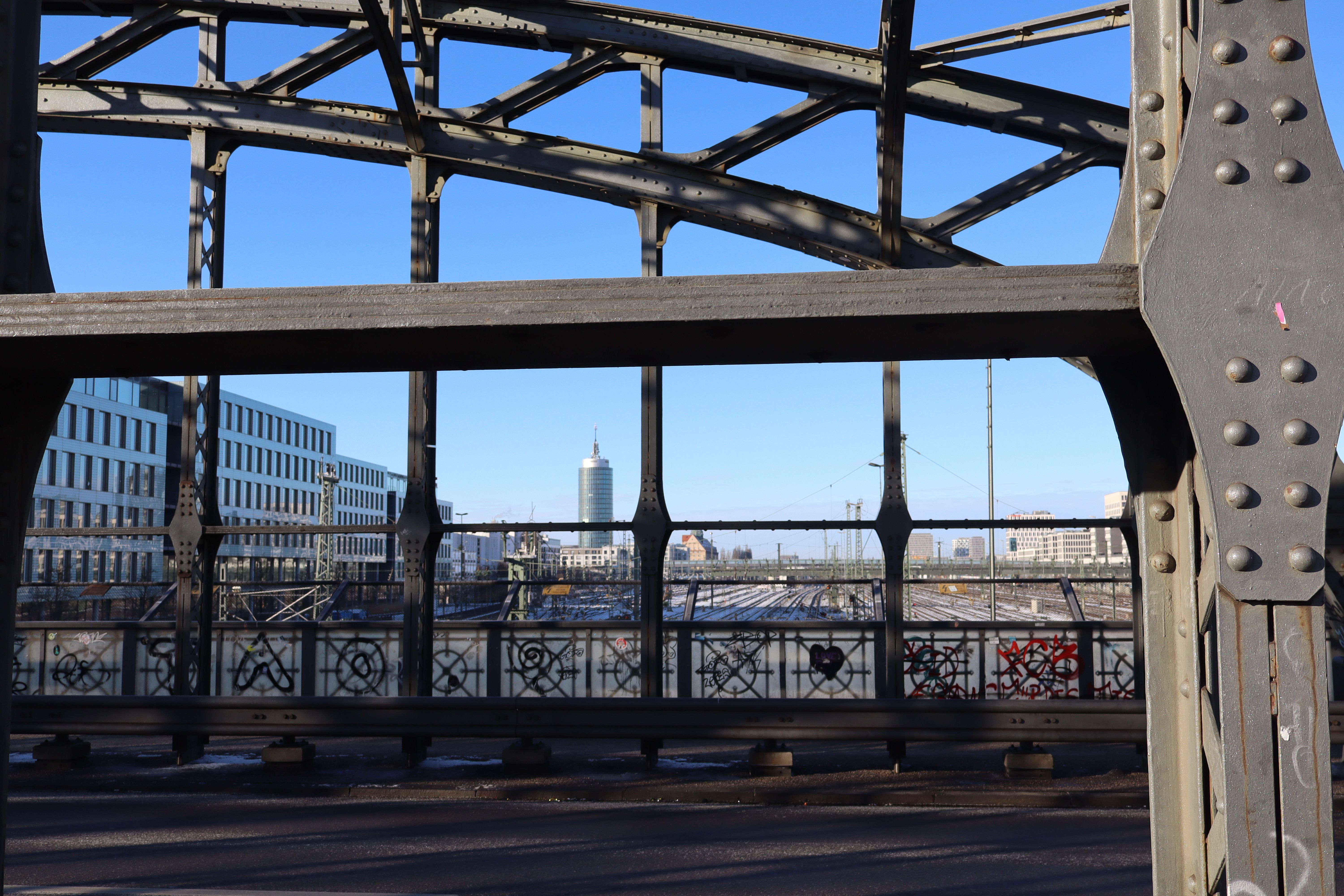 Urban Bridge View with City Skyline · Free Stock Photo