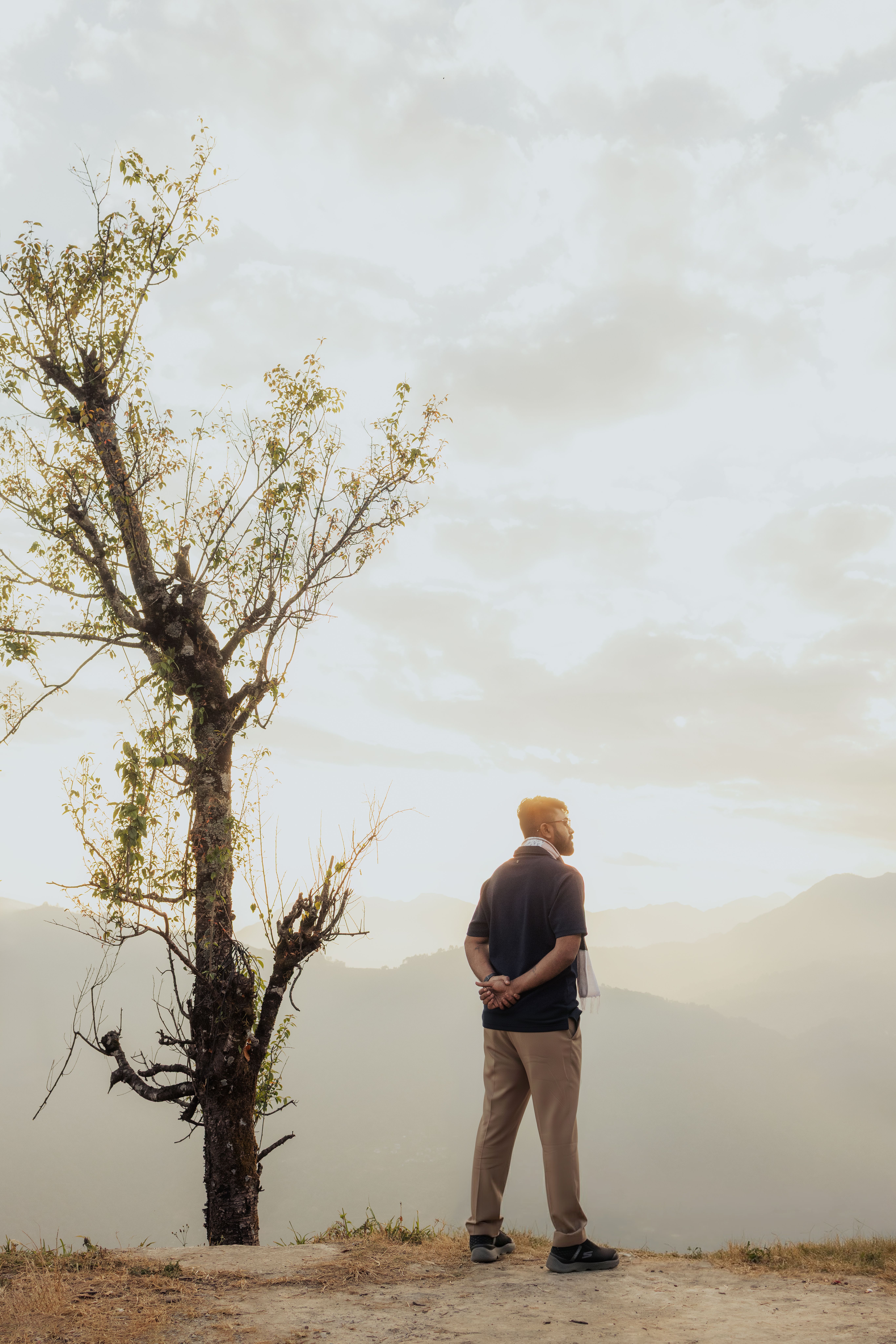 Man Watching Sunset Mountain Photos, Download The BEST Free Man ...