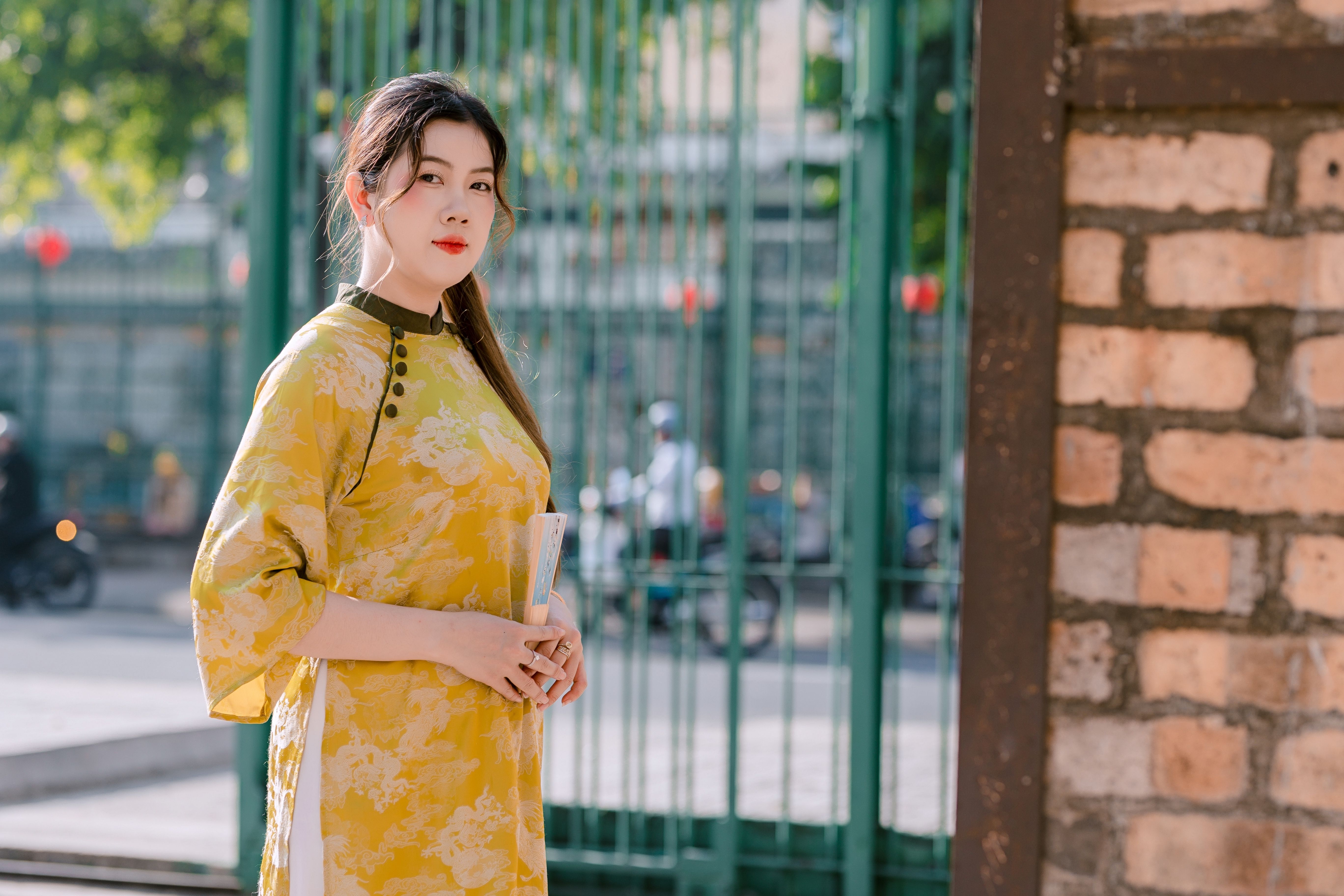 Woman in Yellow Traditional Dress Outdoors · Free Stock Photo
