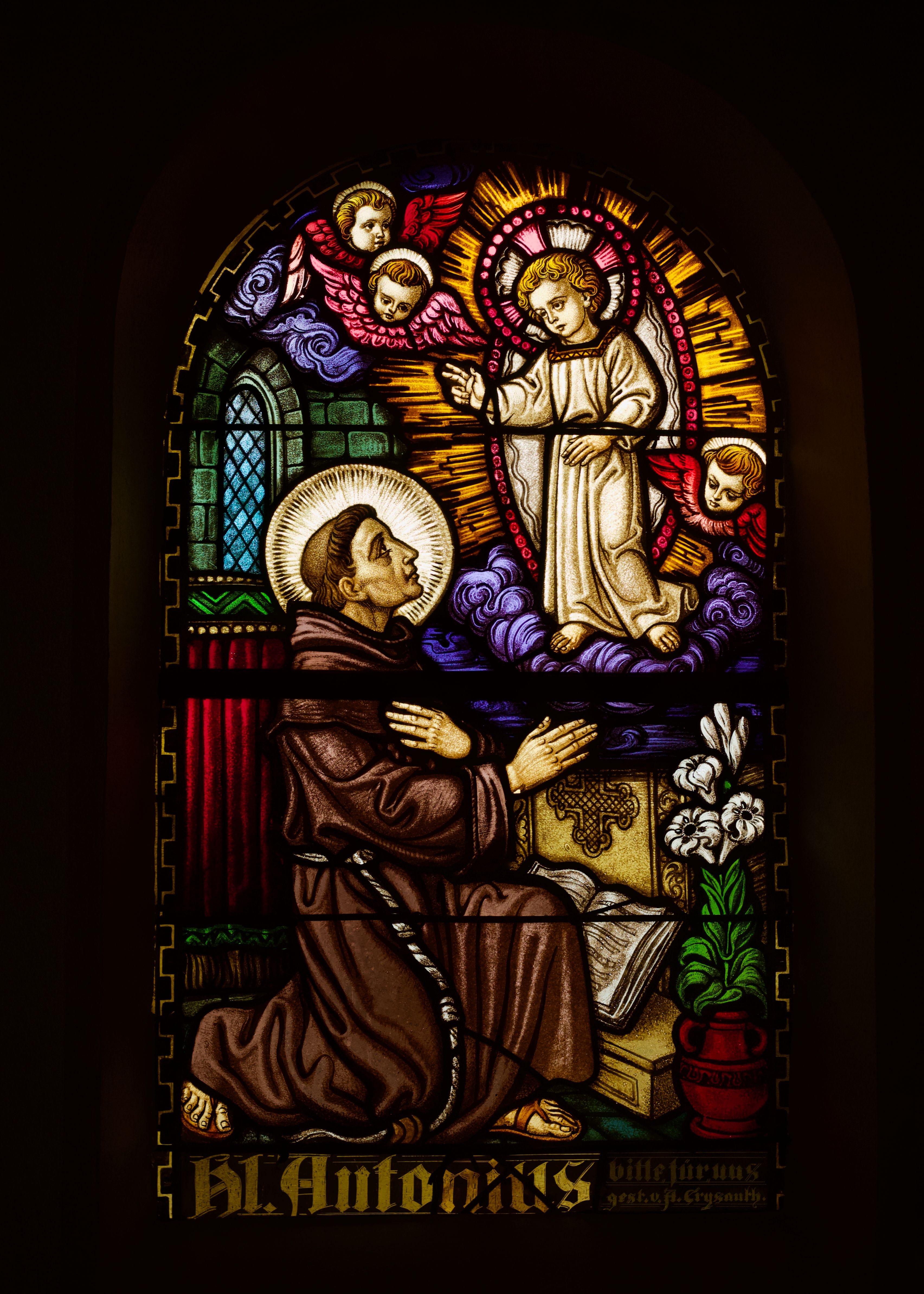 Stained Glass Depiction of Religious Scene · Free Stock Photo