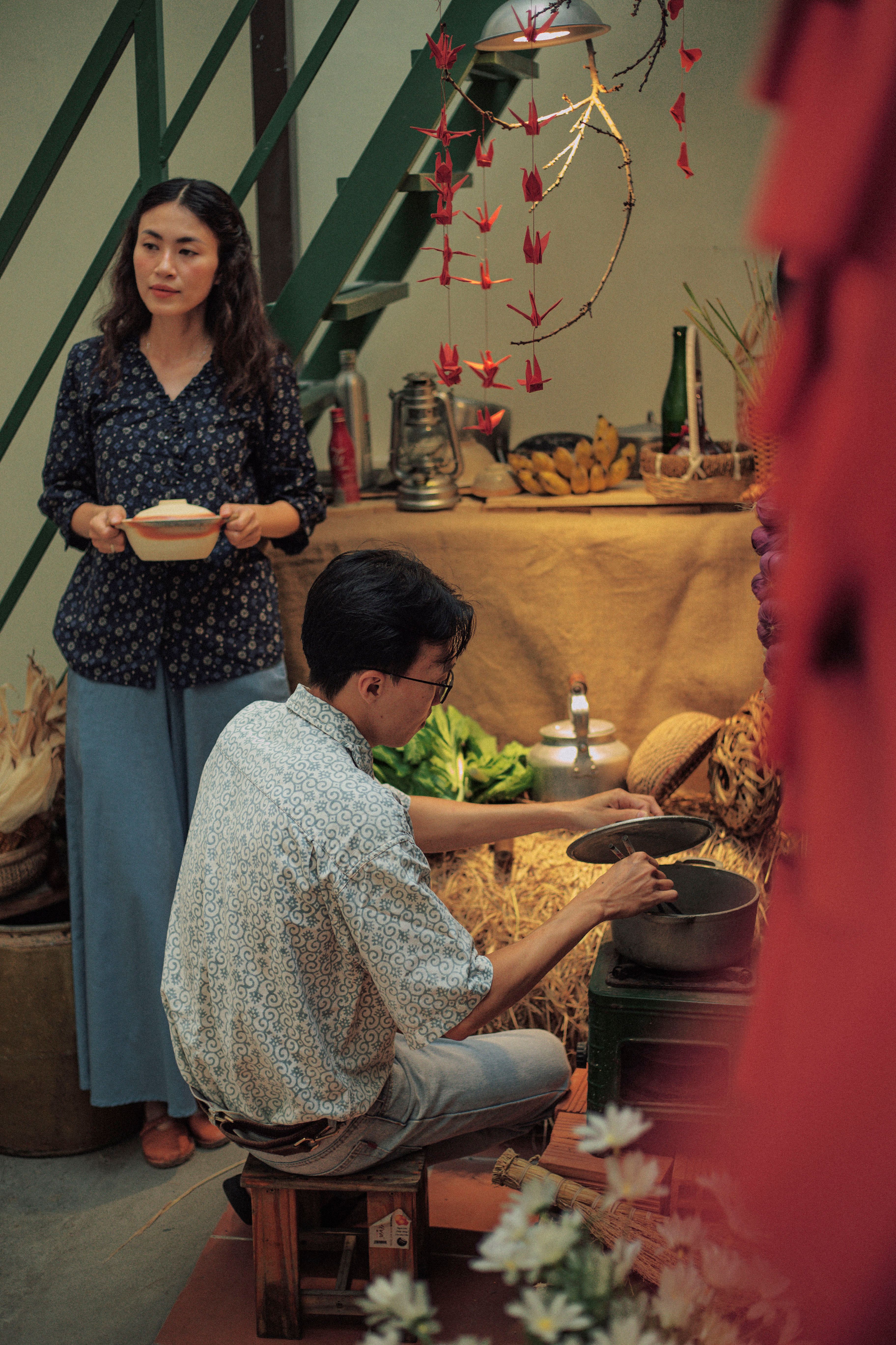 Traditional Cooking Scene in Rustic Decor · Free Stock Photo