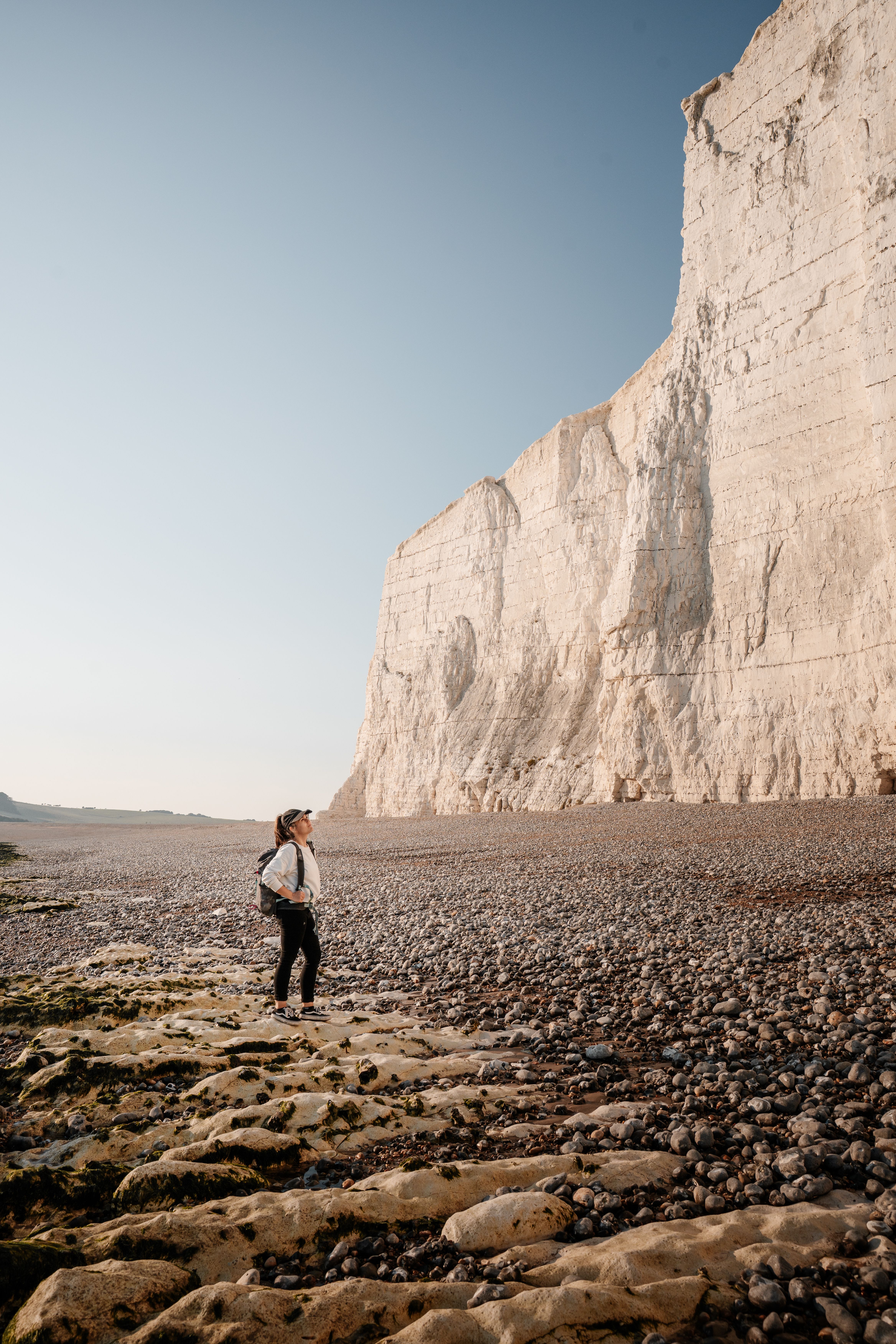 Explorer at the White Cliffs of Exceat, England · Free Stock Photo